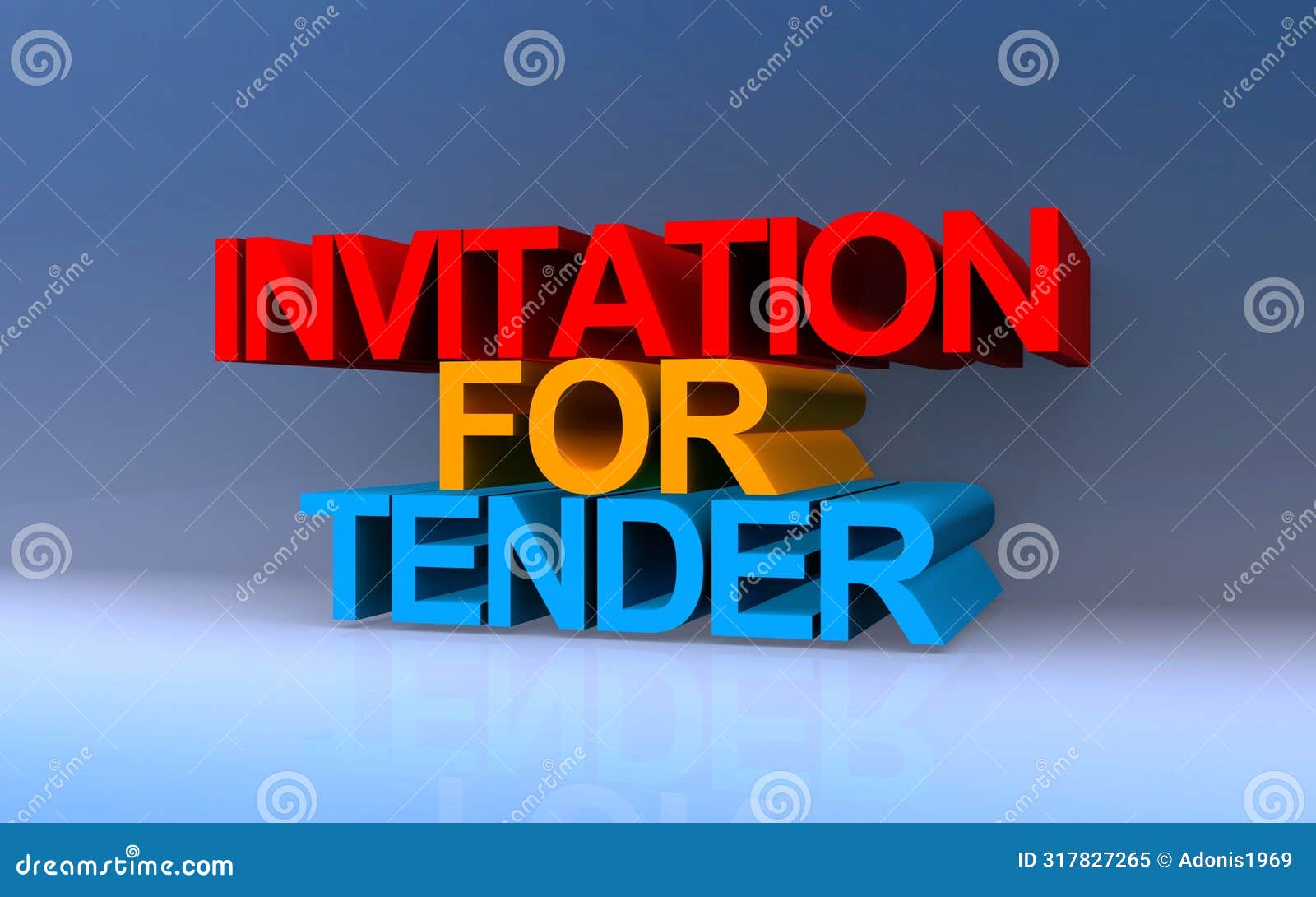 Invitation for Tender on Blue Stock Illustration - Illustration of ...