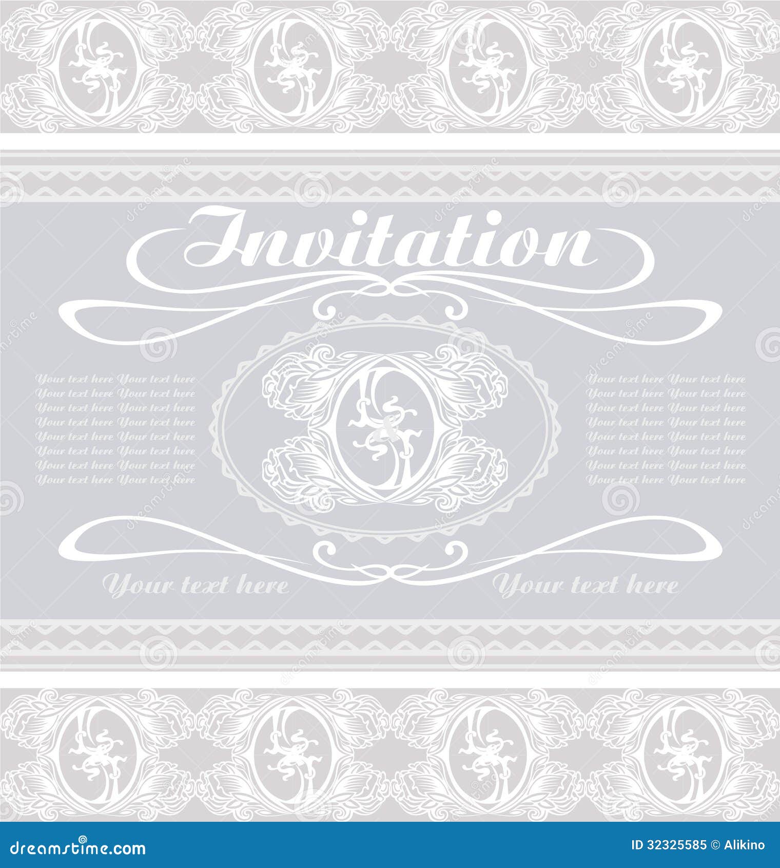Invitation Wedding Gray Blue White Stock Illustration - Illustration of ...
