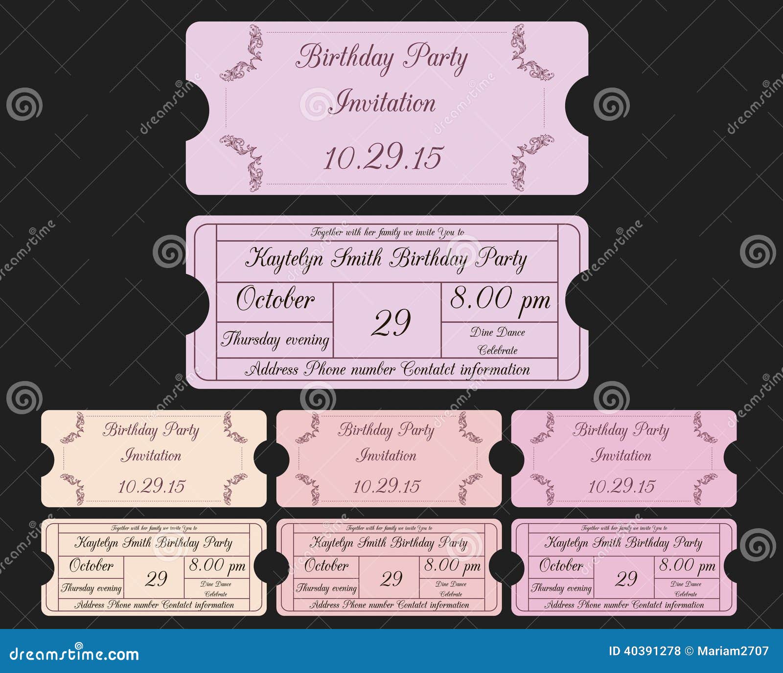 Invitations de billet illustration de vecteur. Illustration du ...