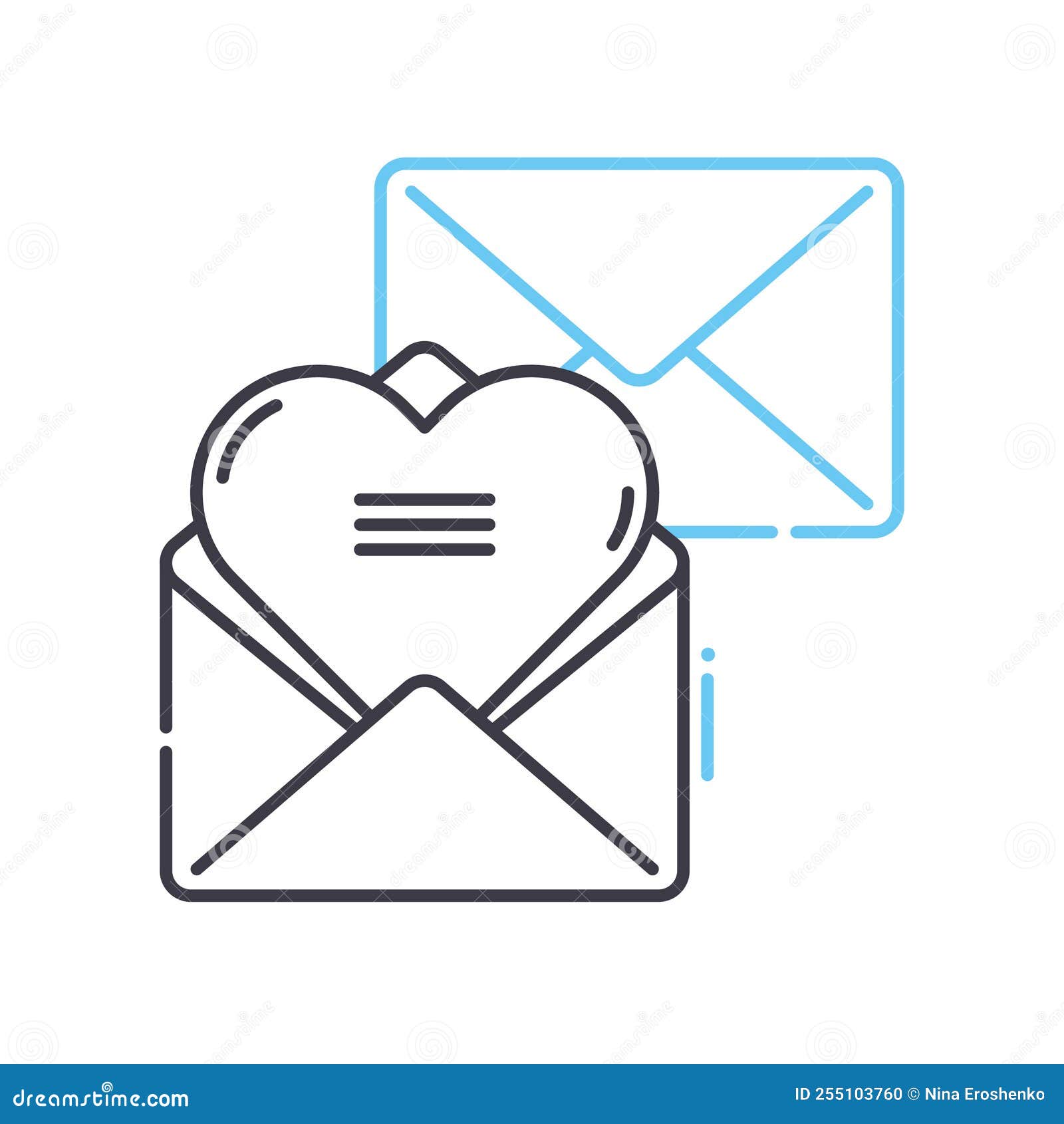 Invitations Line Icon, Outline Symbol, Vector Illustration, Concept ...