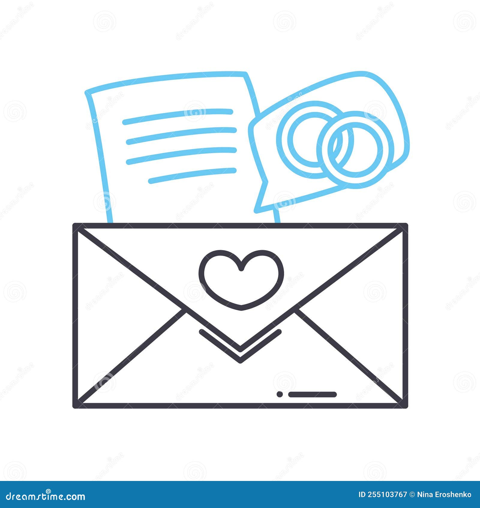 Invitations Line Icon, Outline Symbol, Vector Illustration, Concept ...