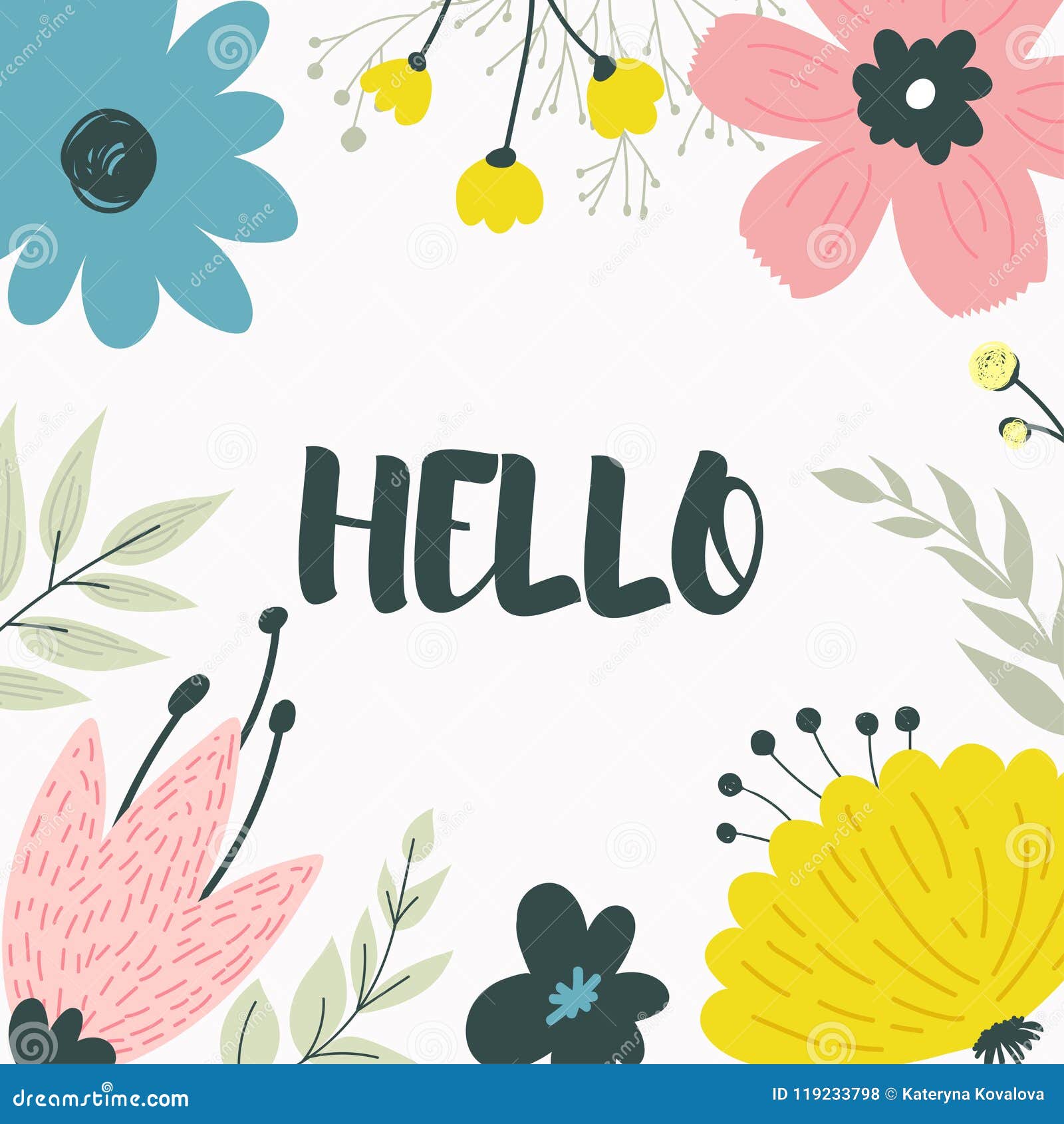 Floral Frame for Design Save the Date Cards. Stock Vector ...