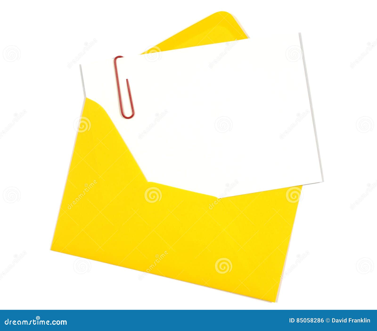 Invite Card Inside Yellow Envelope Isolated Stock Photo - Image of ...