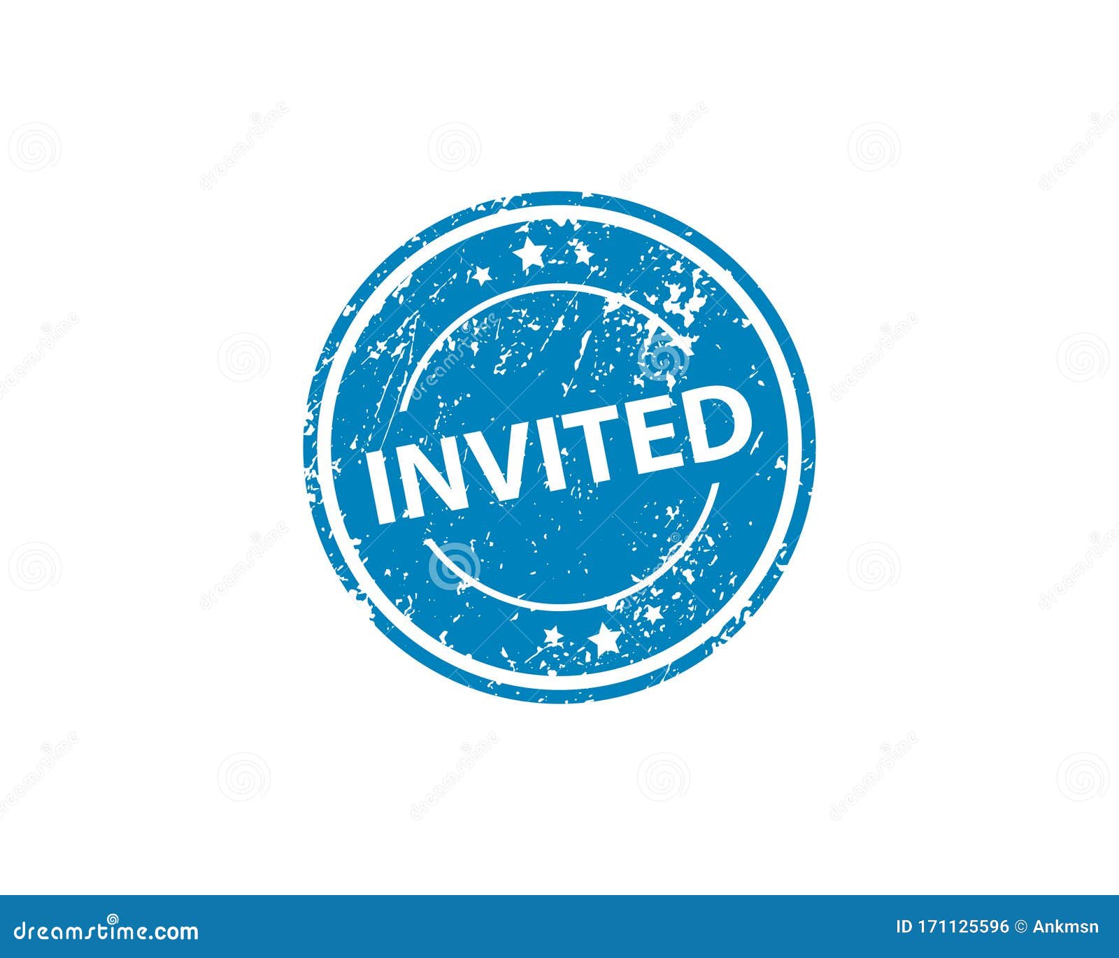 Invited Stamp Vector Texture. Rubber Cliche Imprint Stock Vector ...