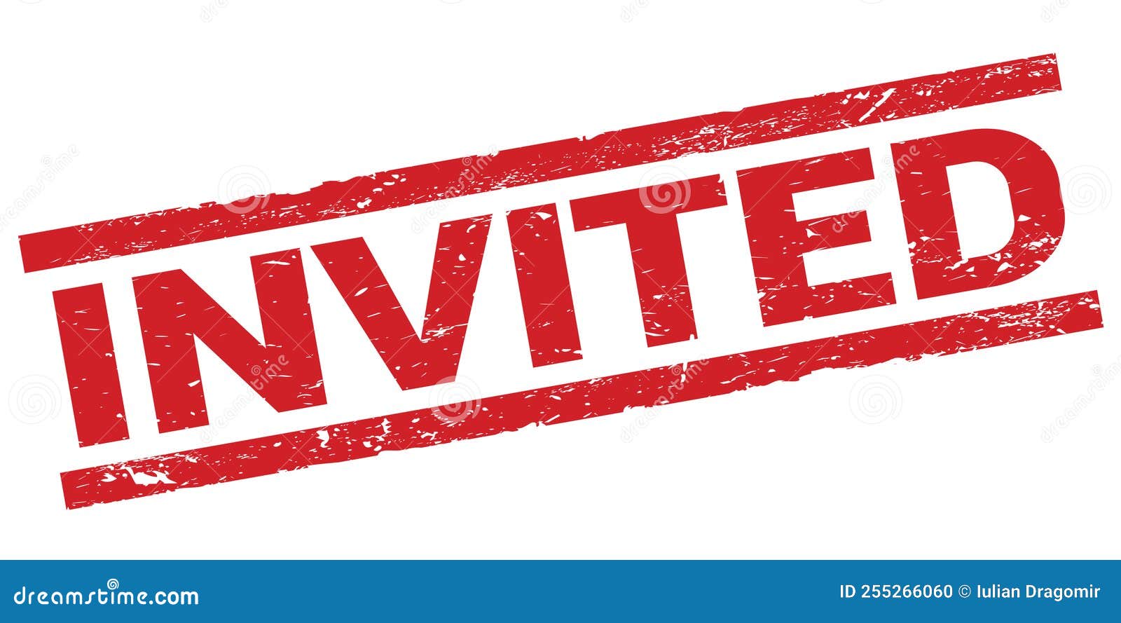 INVITED Text on Red Rectangle Stamp Sign Stock Illustration ...