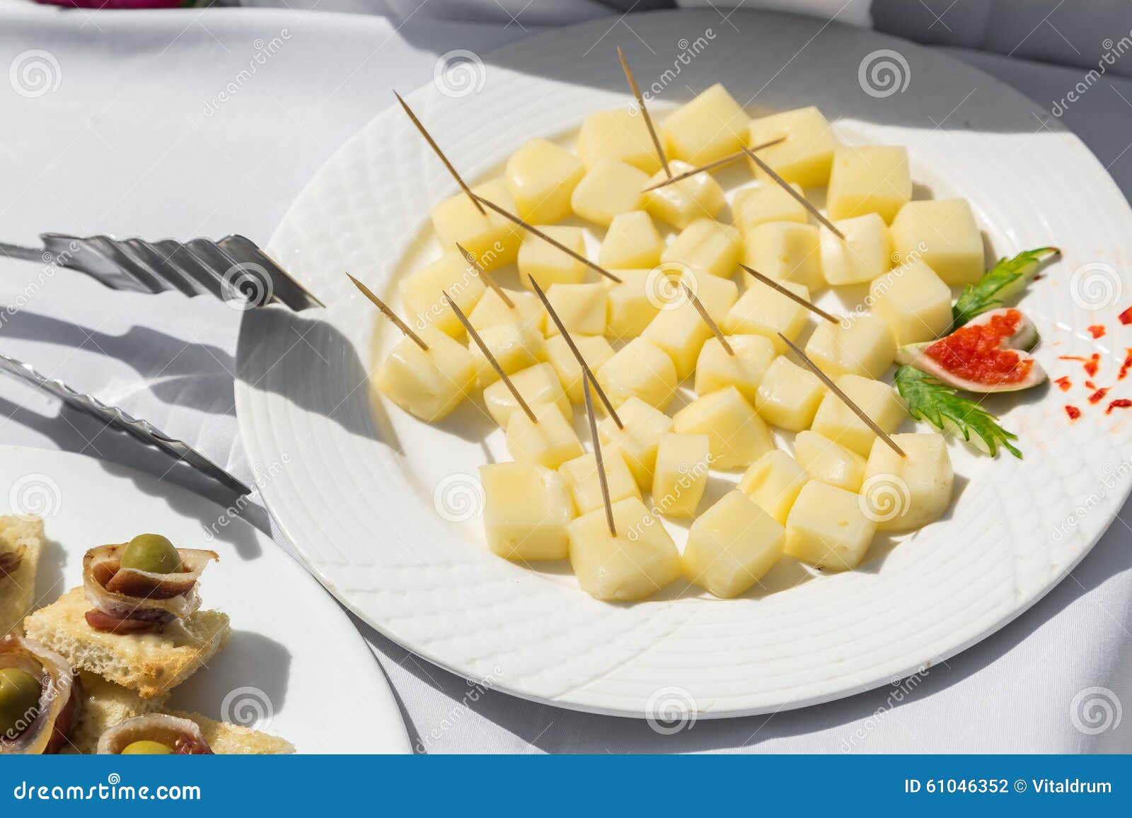 Inviting Appetizing View of Fresh Delicious Small Cheese Cubes in White ...