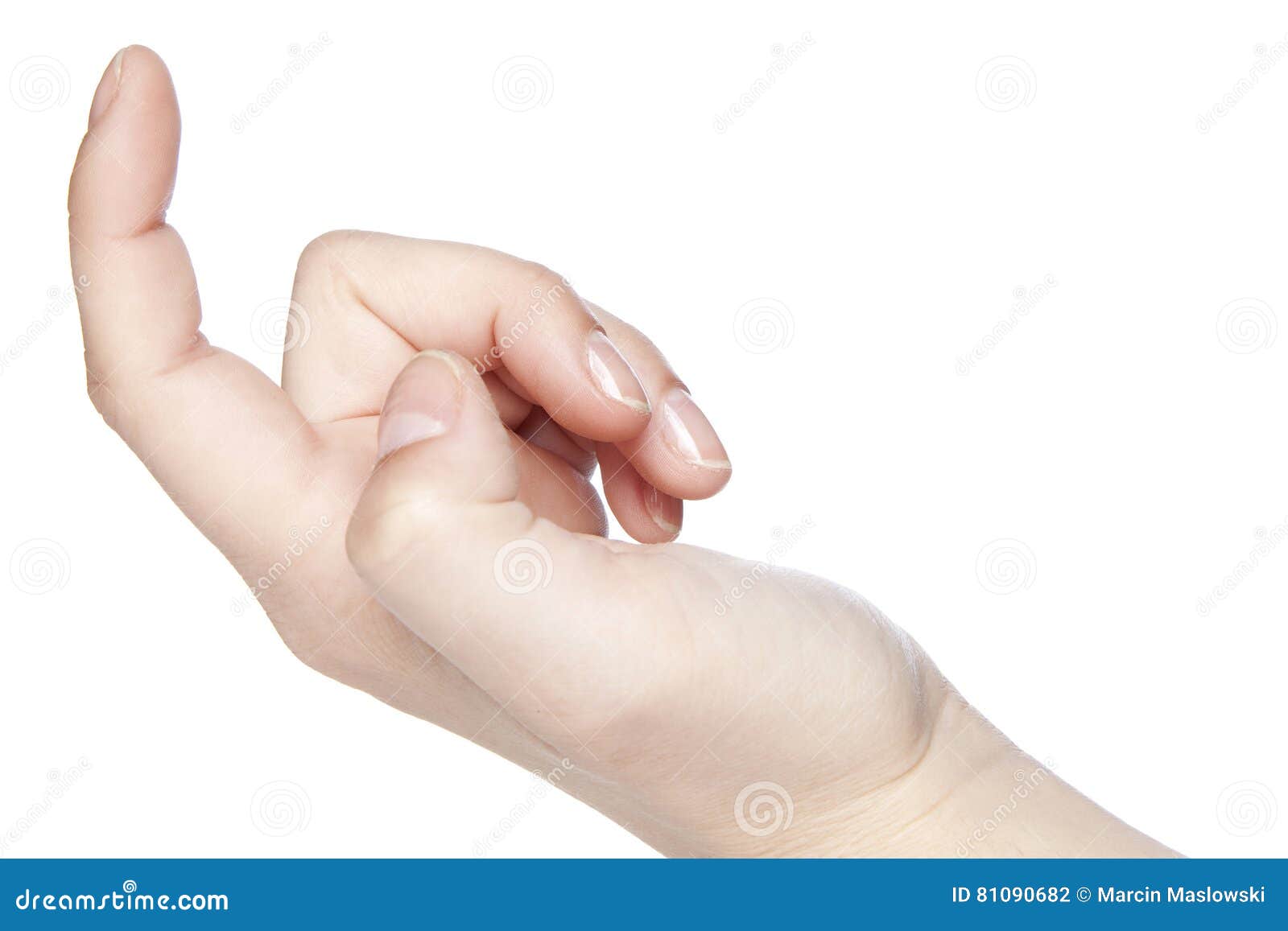 Inviting Gesture, A Hand On A White Background Stock Photo - Image of ...