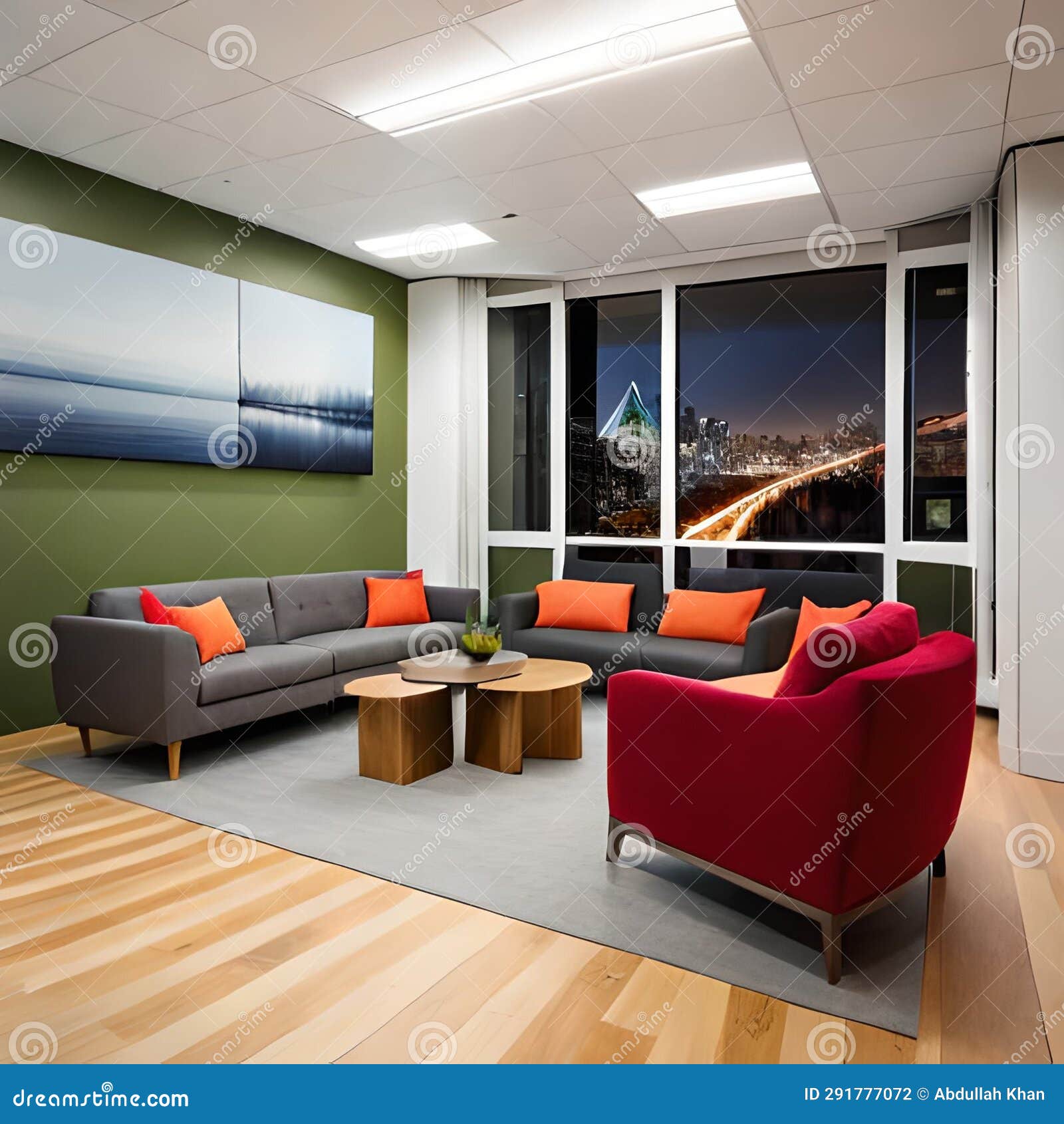 An Inviting Lounge Area in a Tech Startup S Office, Complete with Plush ...