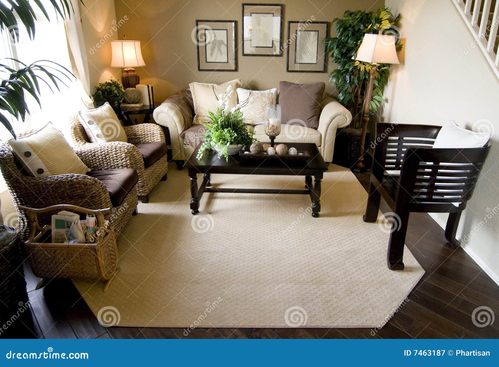 Inviting Modern Living Room Stock Image - Image of clean, element: 7463187