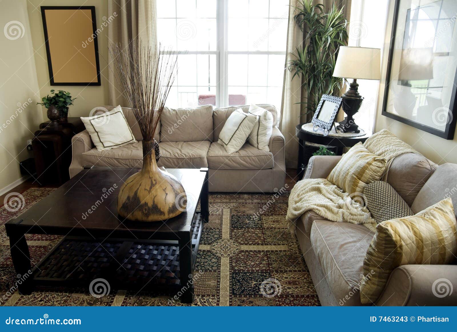 Inviting Modern Living Room Stock Image - Image of comfortable, design ...