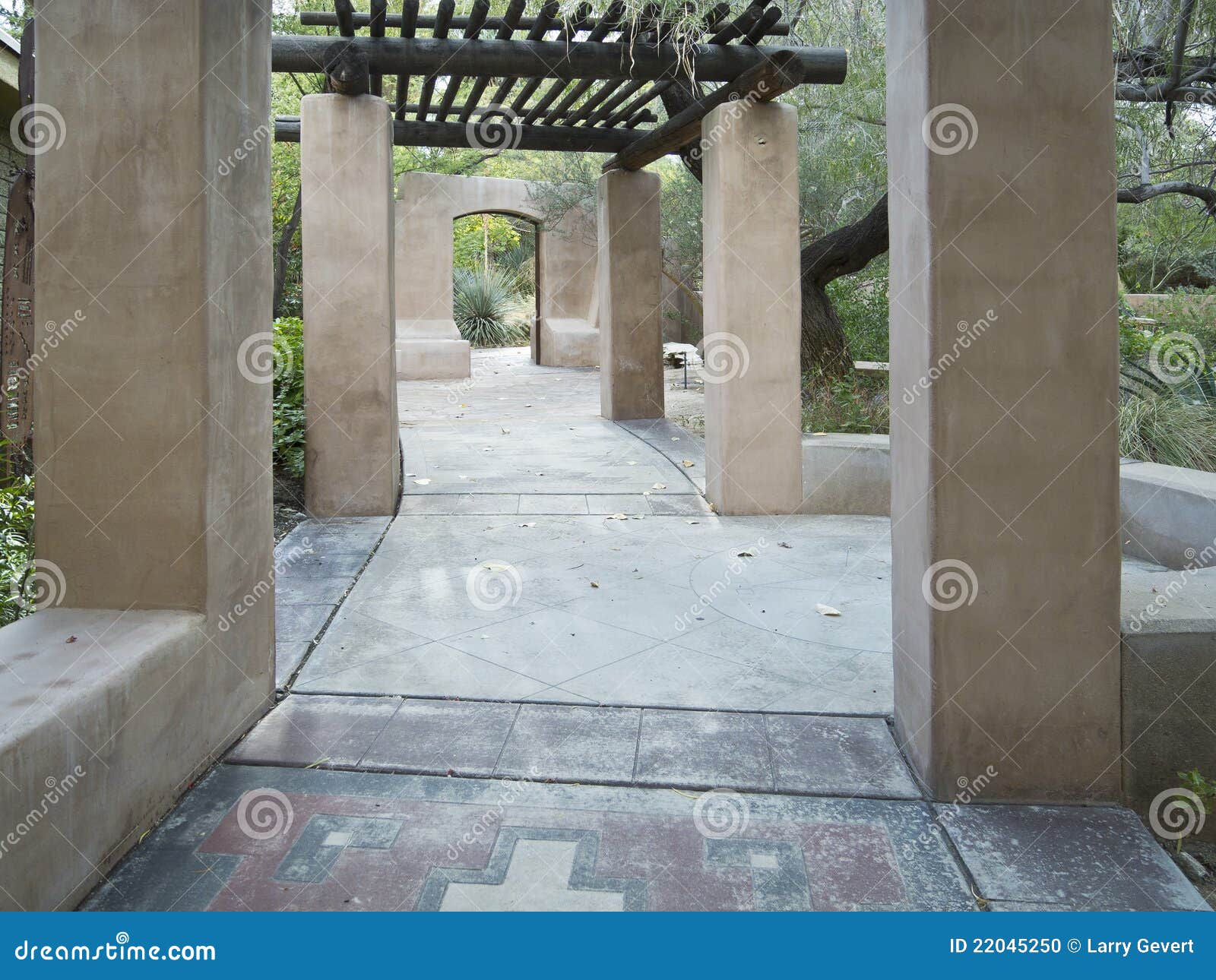 Inviting Walkway through a Desert Garden Stock Photo - Image of natural ...