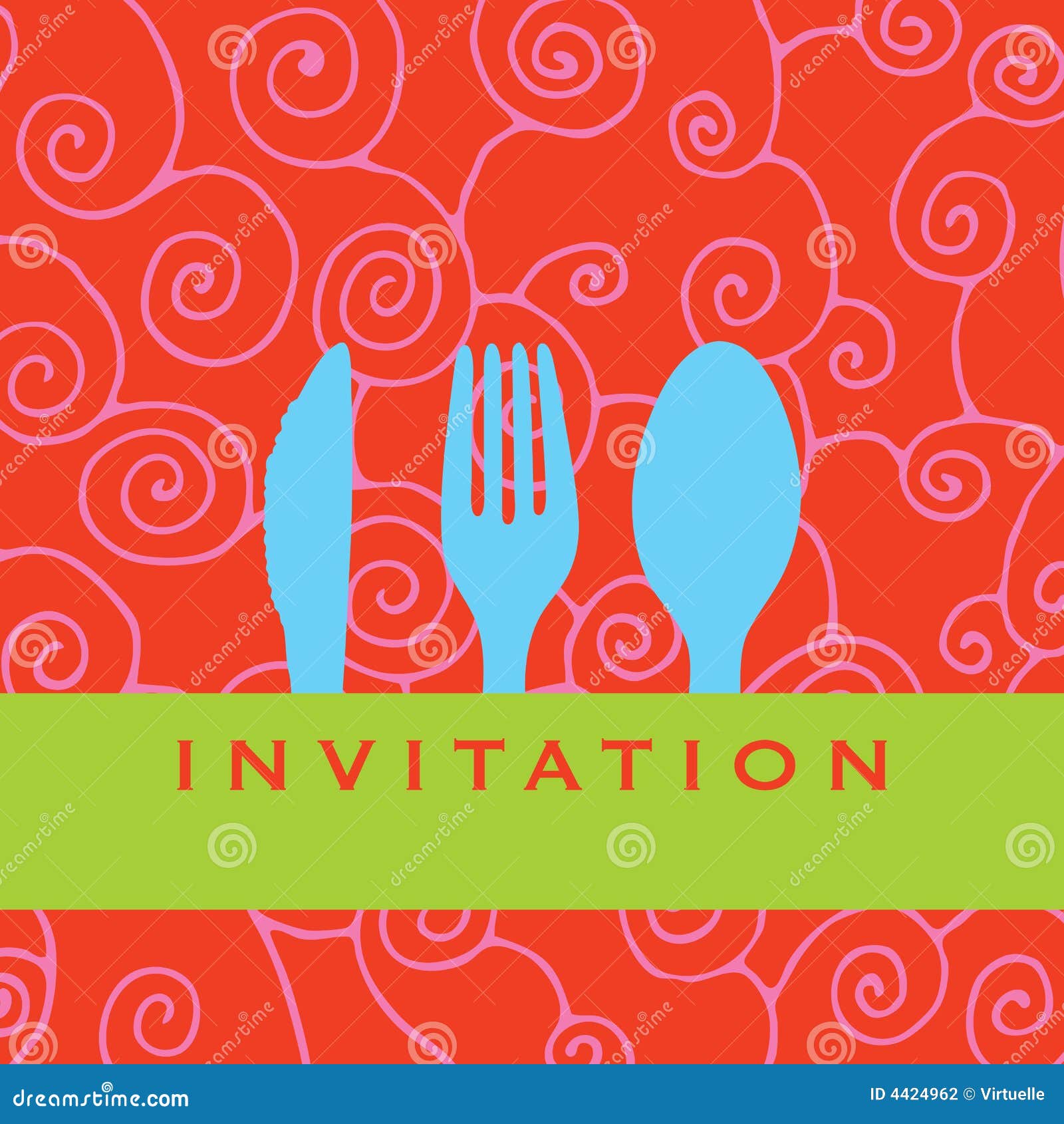 Invito del pranzo illustrazione vettoriale. Illustrazione di lama - 4424962