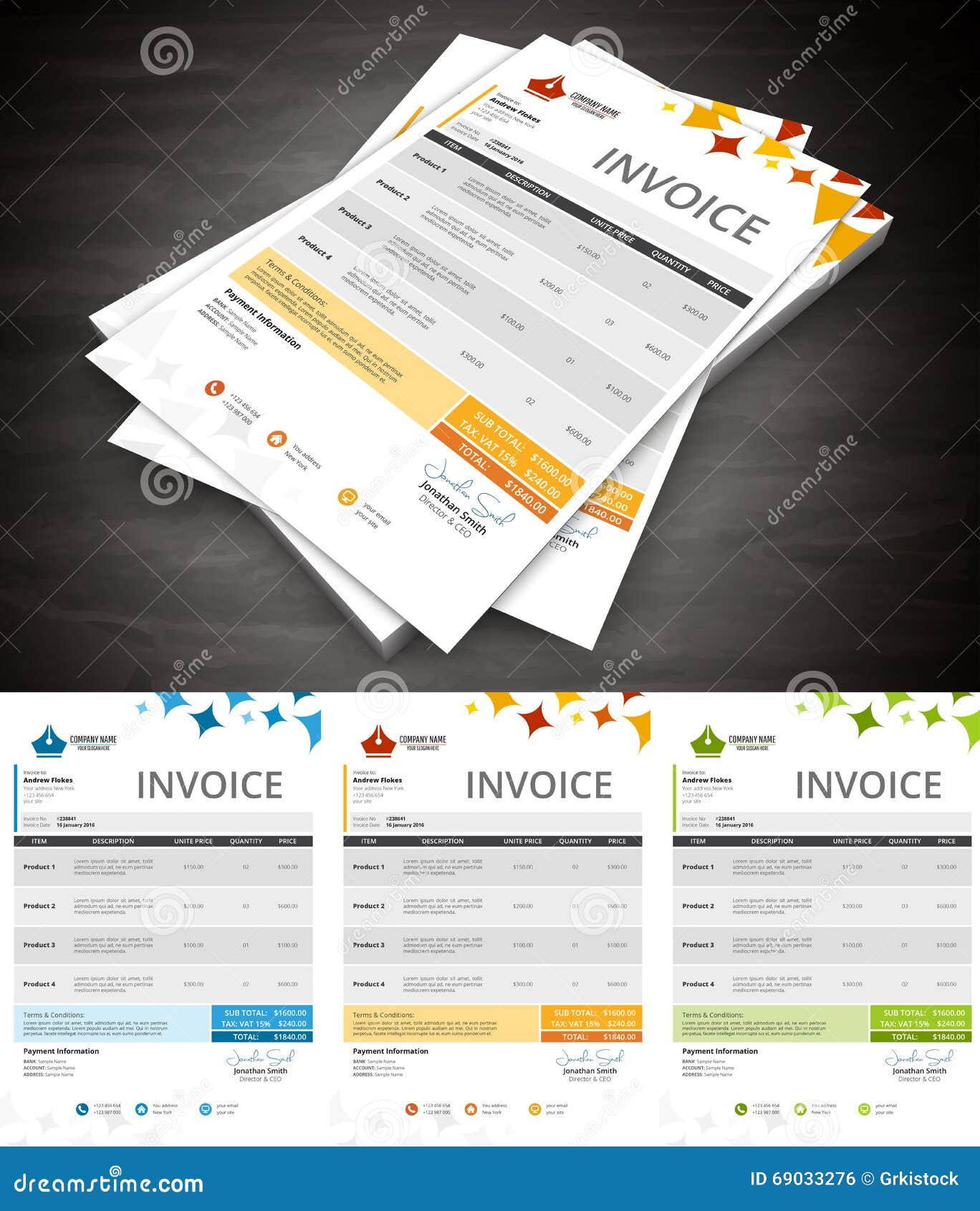 Invoice ilustração do vetor. Ilustração de letra, verde - 69033276