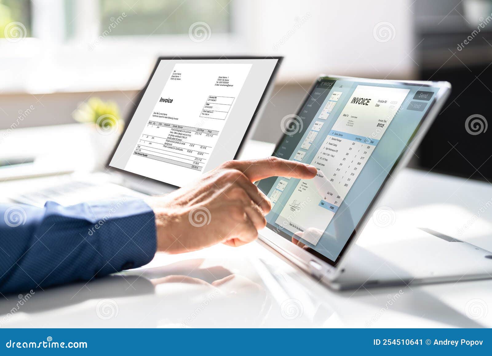Invoice Accounting Software on Computer Stock Image - Image of software ...