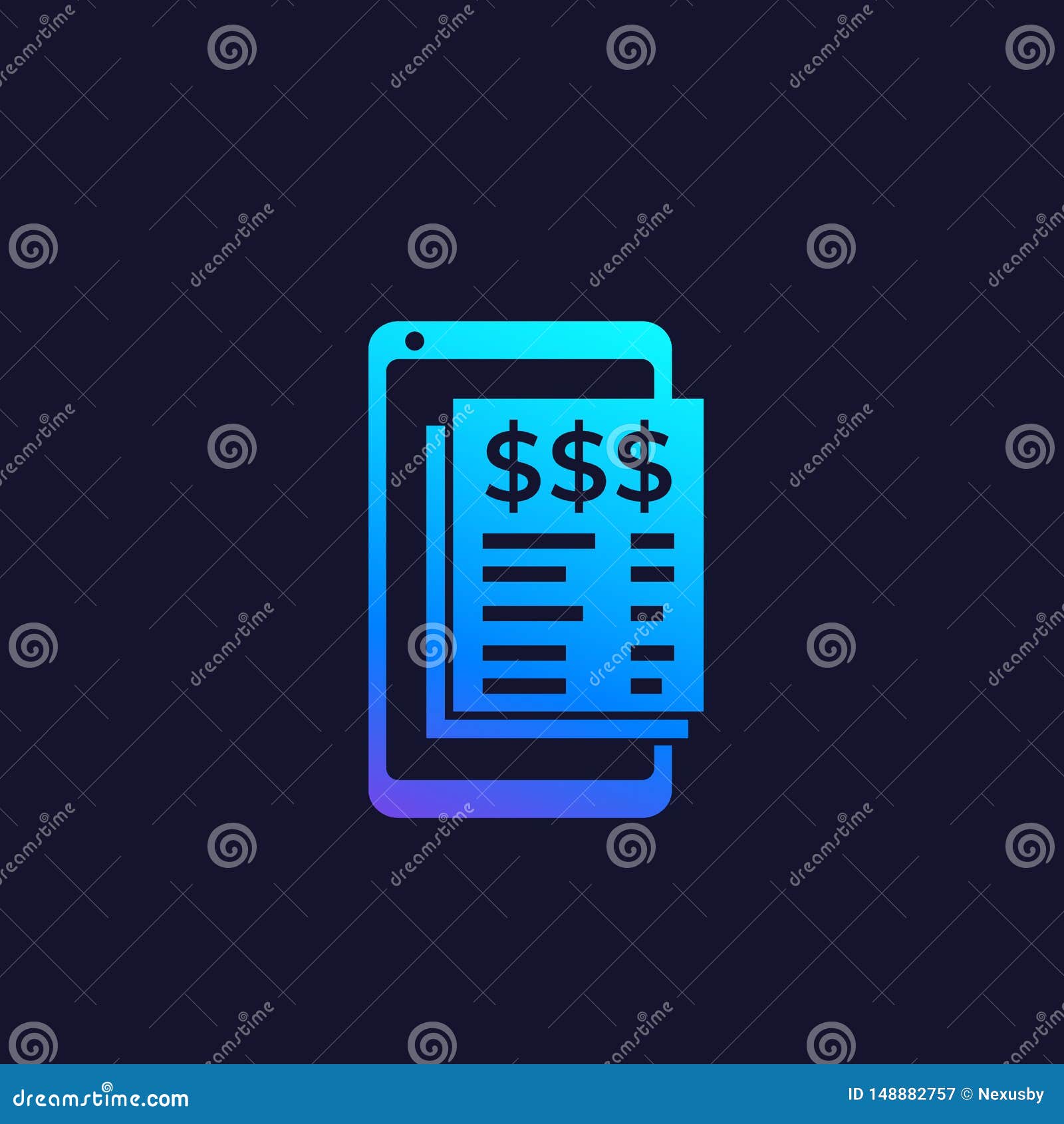 Invoice App, Mobile Payments Icon, Vector Stock Vector - Illustration ...