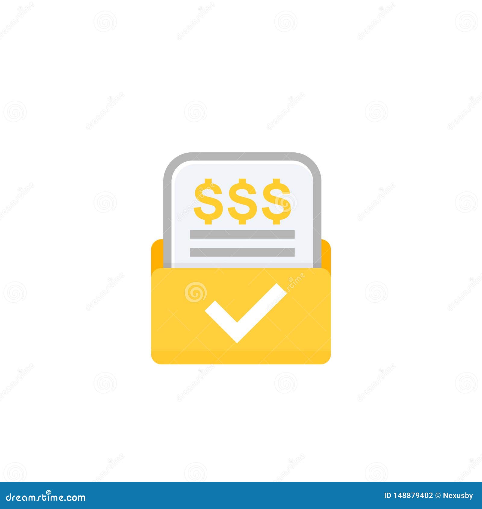 Invoice, Bill Form Icon on White Stock Vector - Illustration of ...