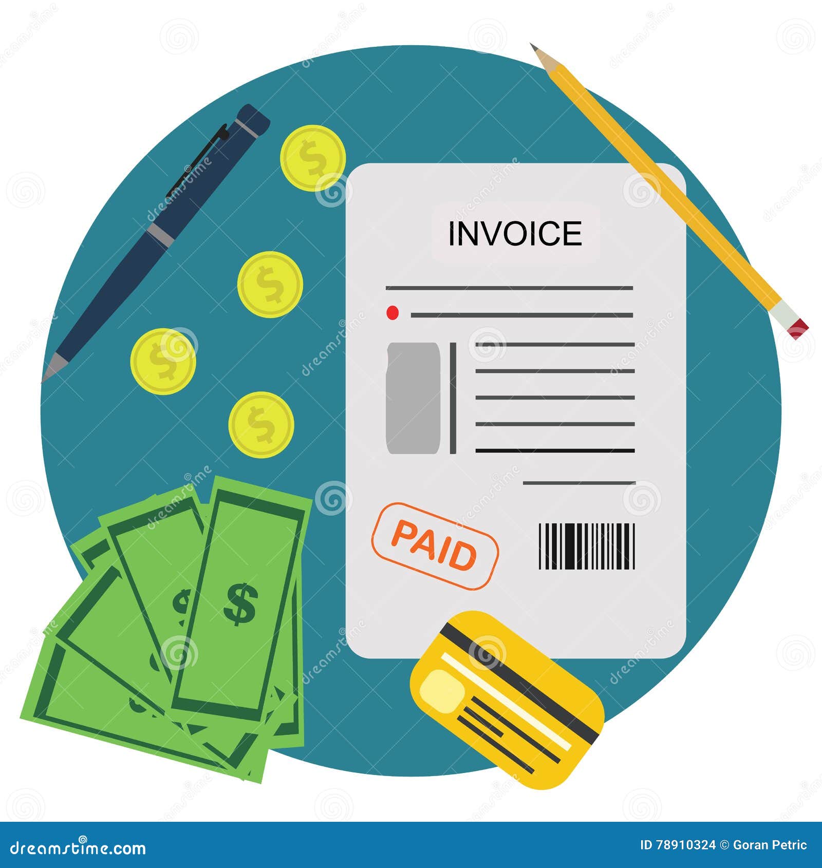 Bill Paid Icon Cartoon Vector | CartoonDealer.com #120048037