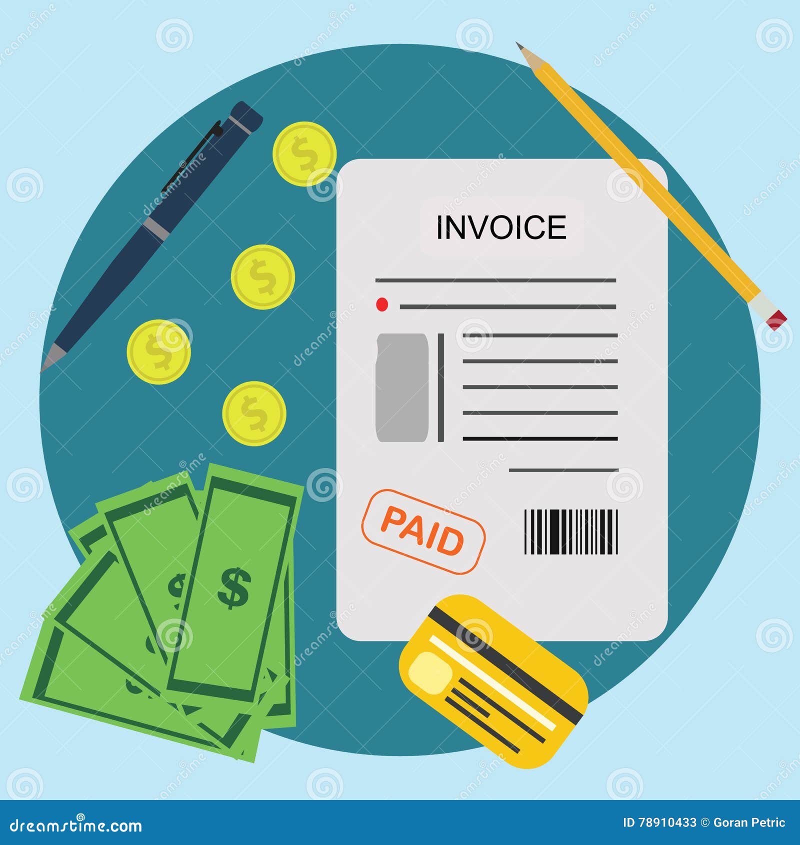 Bill Paid Icon Cartoon Vector | CartoonDealer.com #120048037