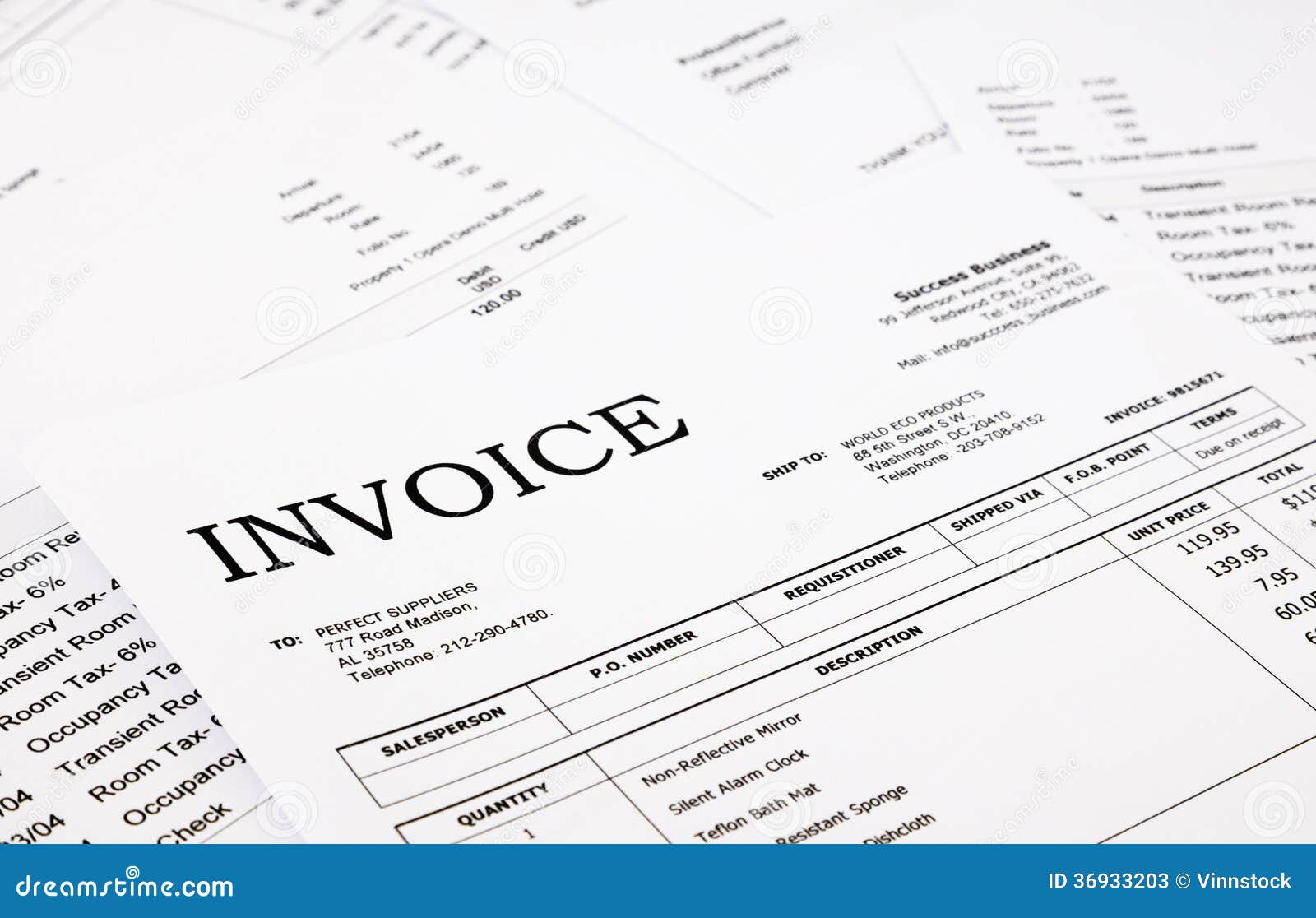 Invoice and bills stock image. Image of debt, paperwork - 36933203