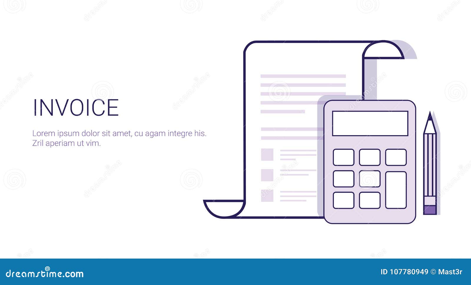 Invoice with Calculator Bill Concept Template Web Banner with Copy ... Invoice with Calculator Bill Concept Template Web Banner with Copy ...