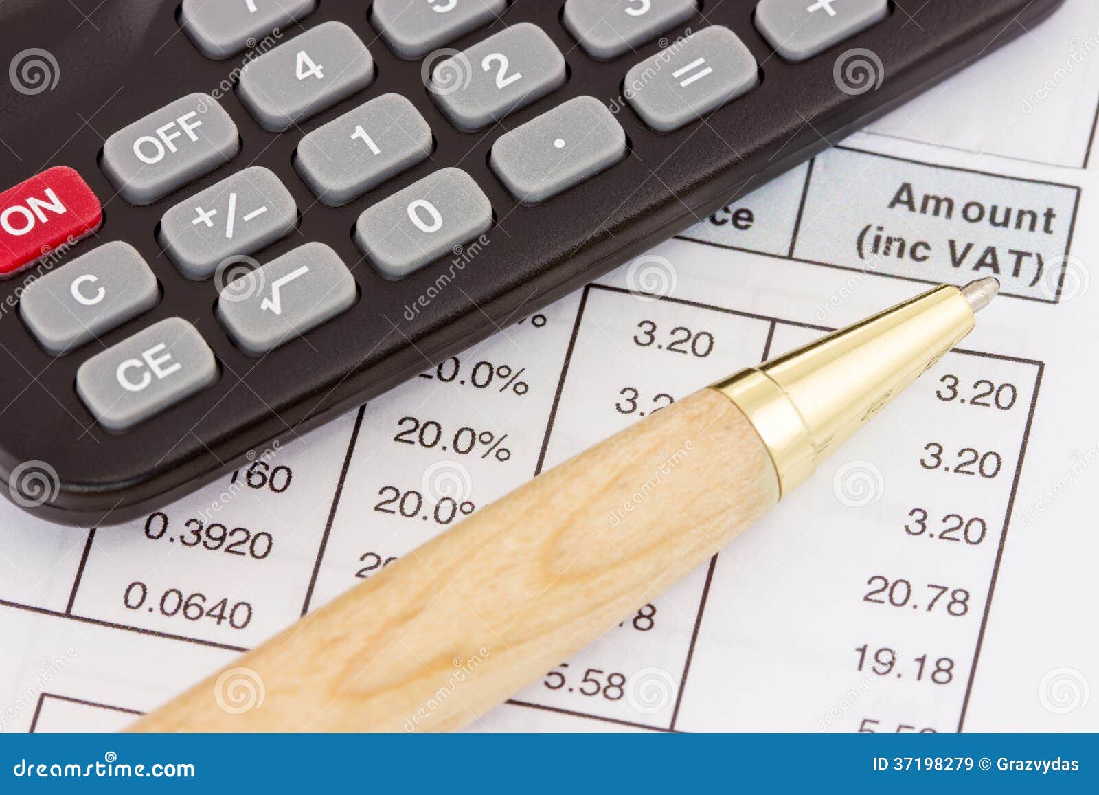 Invoice with Calculator and Pen Stock Image - Image of bill, accounting ...