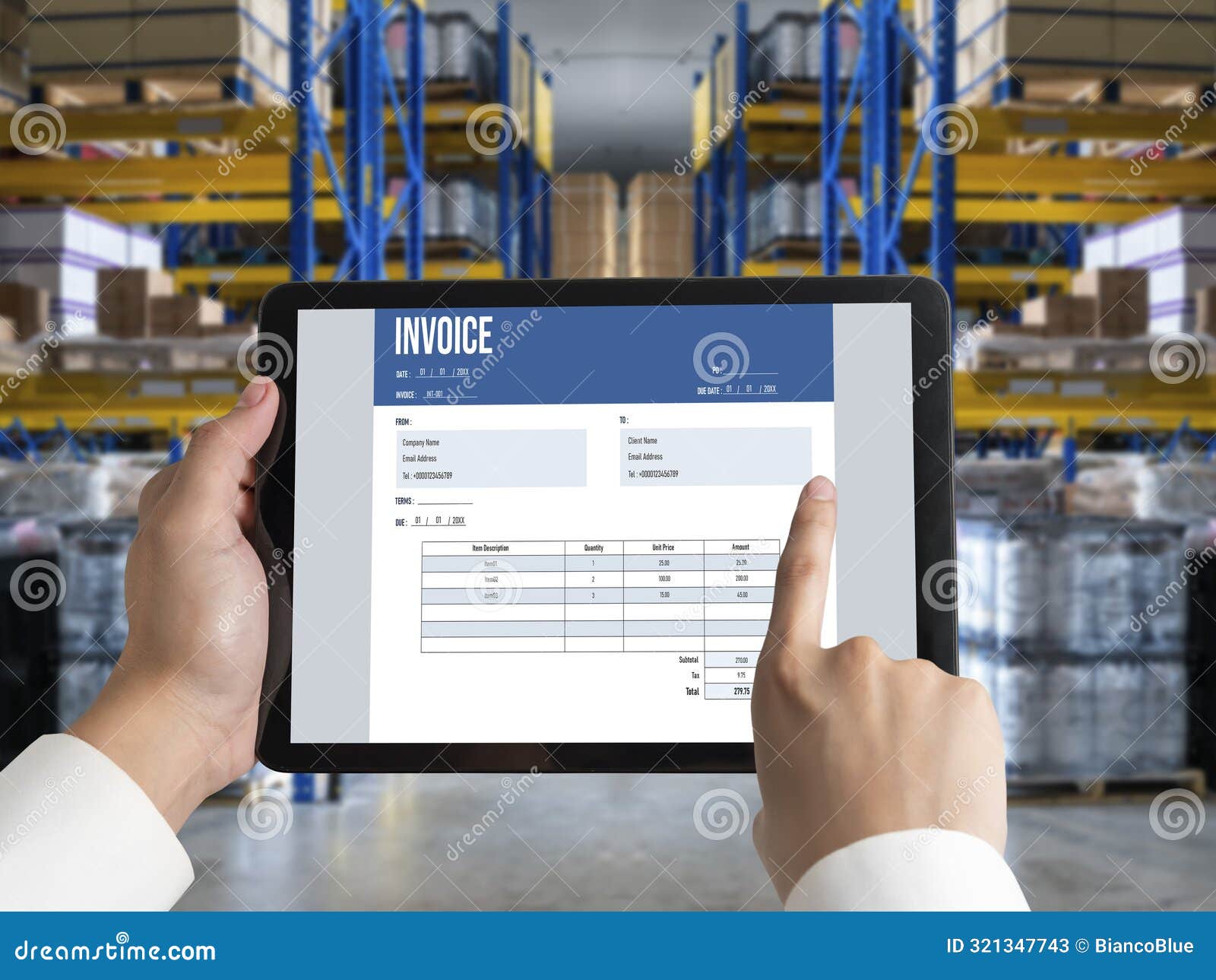 Invoice on Computer Screen from Accounting Application. Snugly. Stock ...