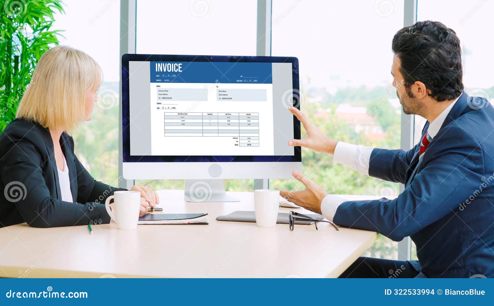 Invoice on Computer Screen from Accounting Application. Snugly. Stock ...