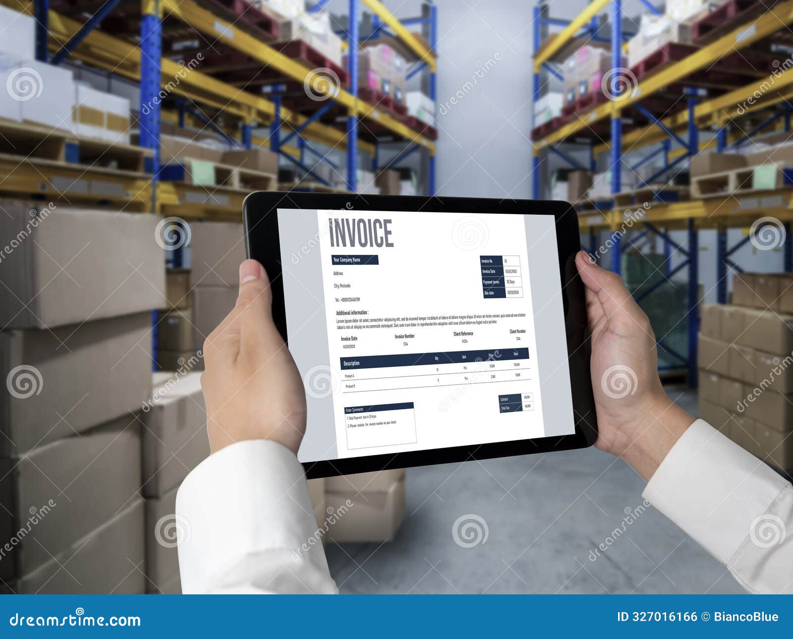 Invoice on Computer Screen from Accounting Application. Snugly. Stock ...