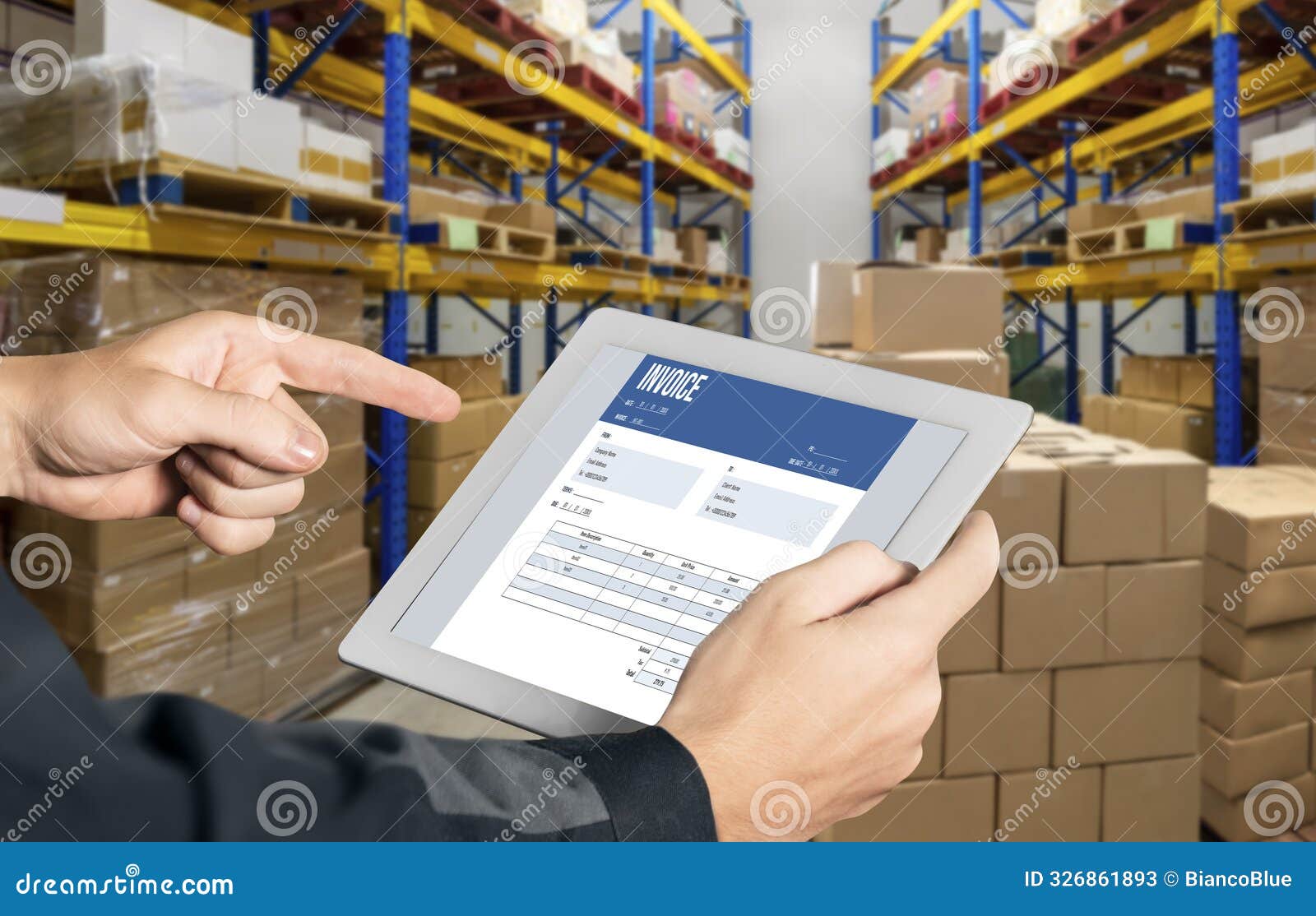 Invoice on Computer Screen from Accounting Application. Snugly. Stock ...