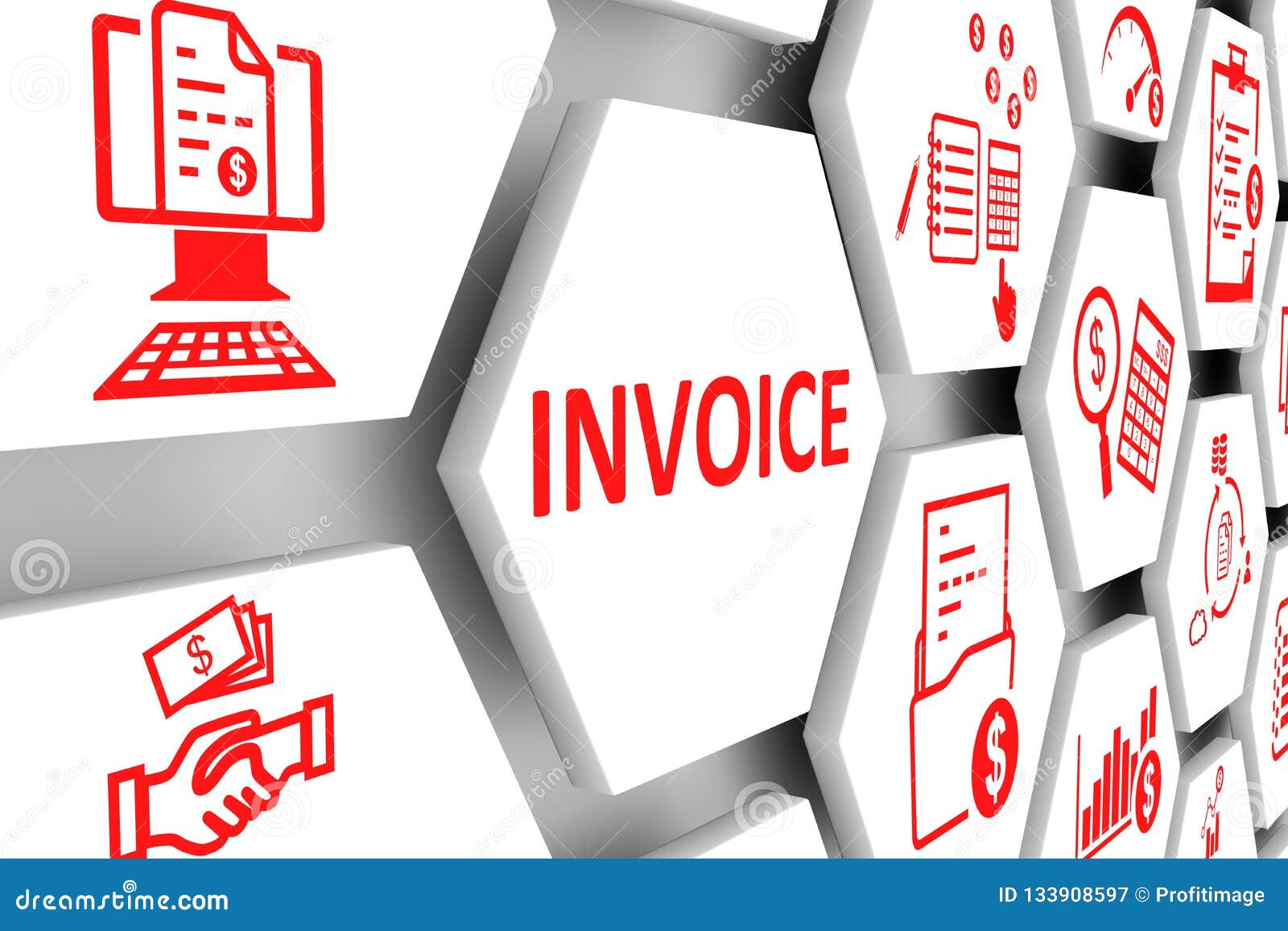 INVOICE Concept Cell Background Stock Illustration - Illustration of ...