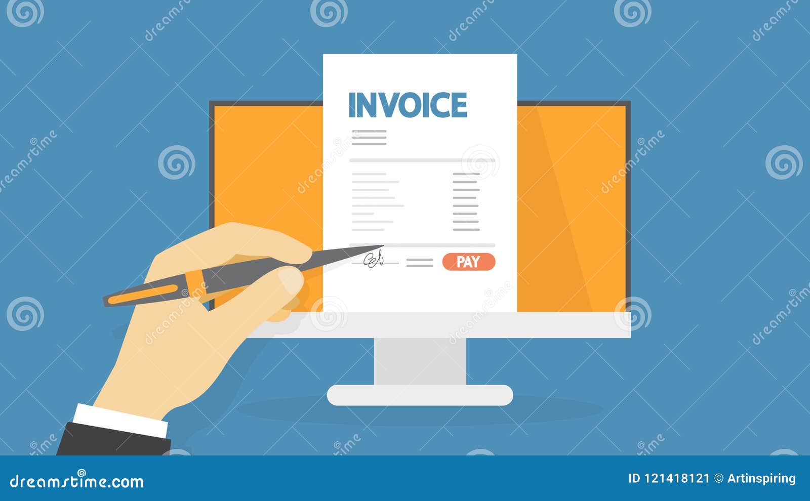 Invoice Concept Illustration Stock Vector - Illustration of balance ...