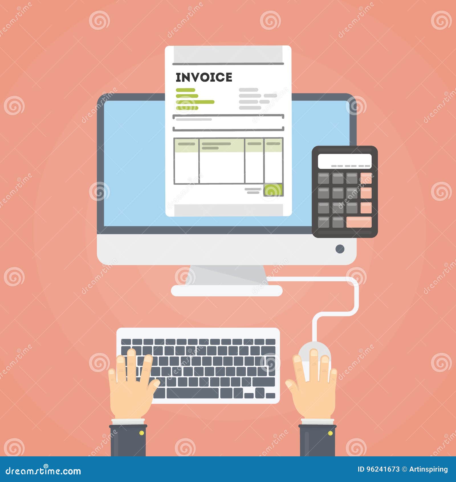 Invoice Concept Illustration. Stock Vector - Illustration of office ...