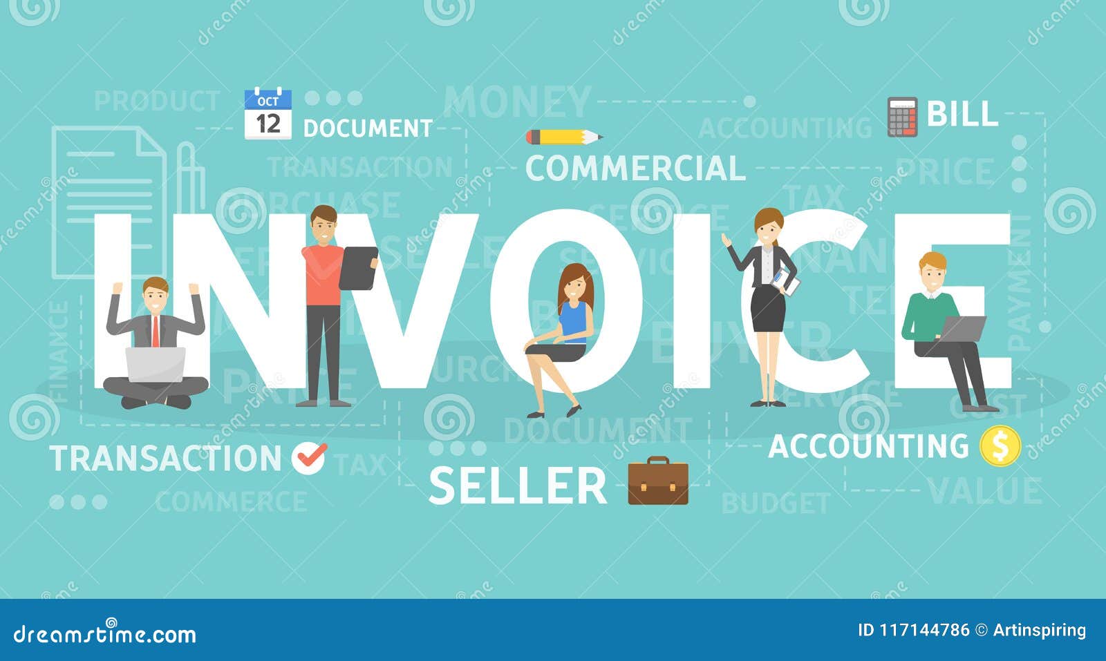 Invoice Concept Illustration. Stock Vector - Illustration of invoice ...