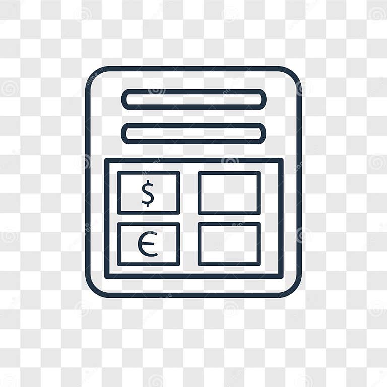 Invoice Concept Vector Linear Icon Isolated on Transparent Background ...