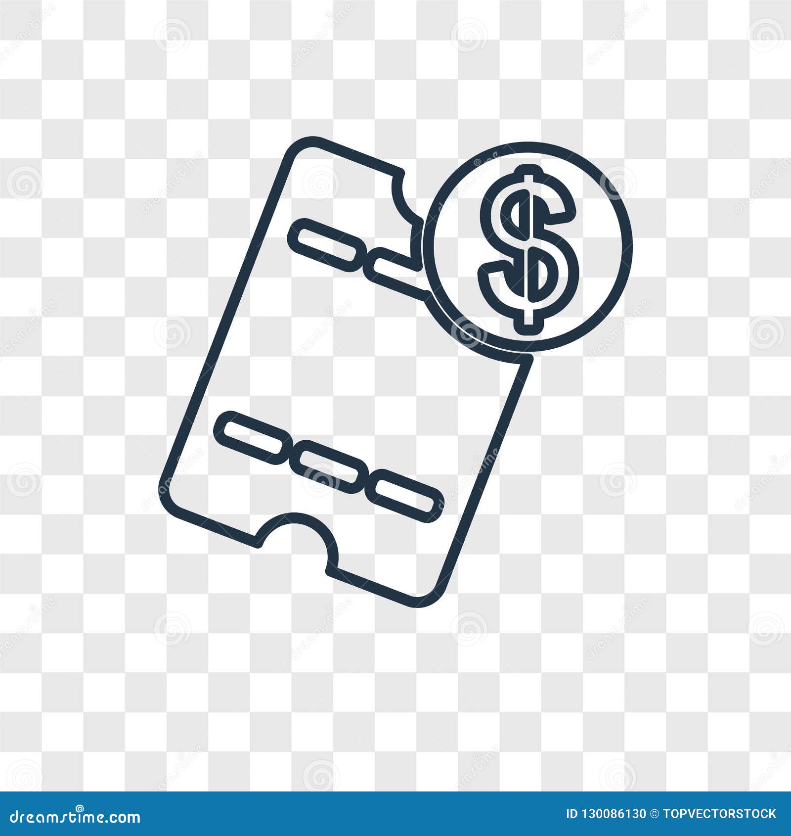 Invoice Concept Vector Linear Icon Isolated on Transparent Background ...