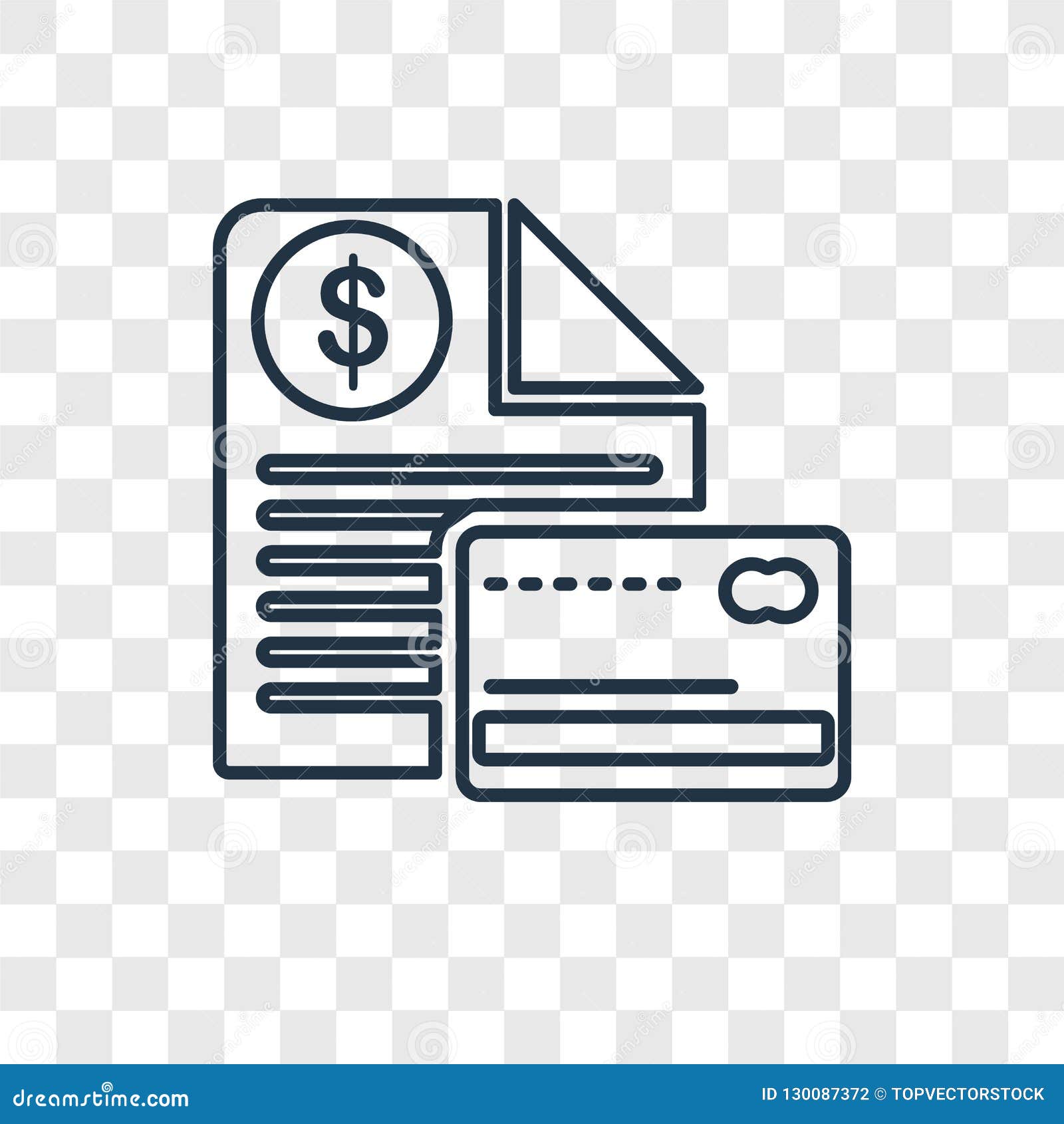 Invoice Concept Vector Linear Icon Isolated on Transparent Background ...