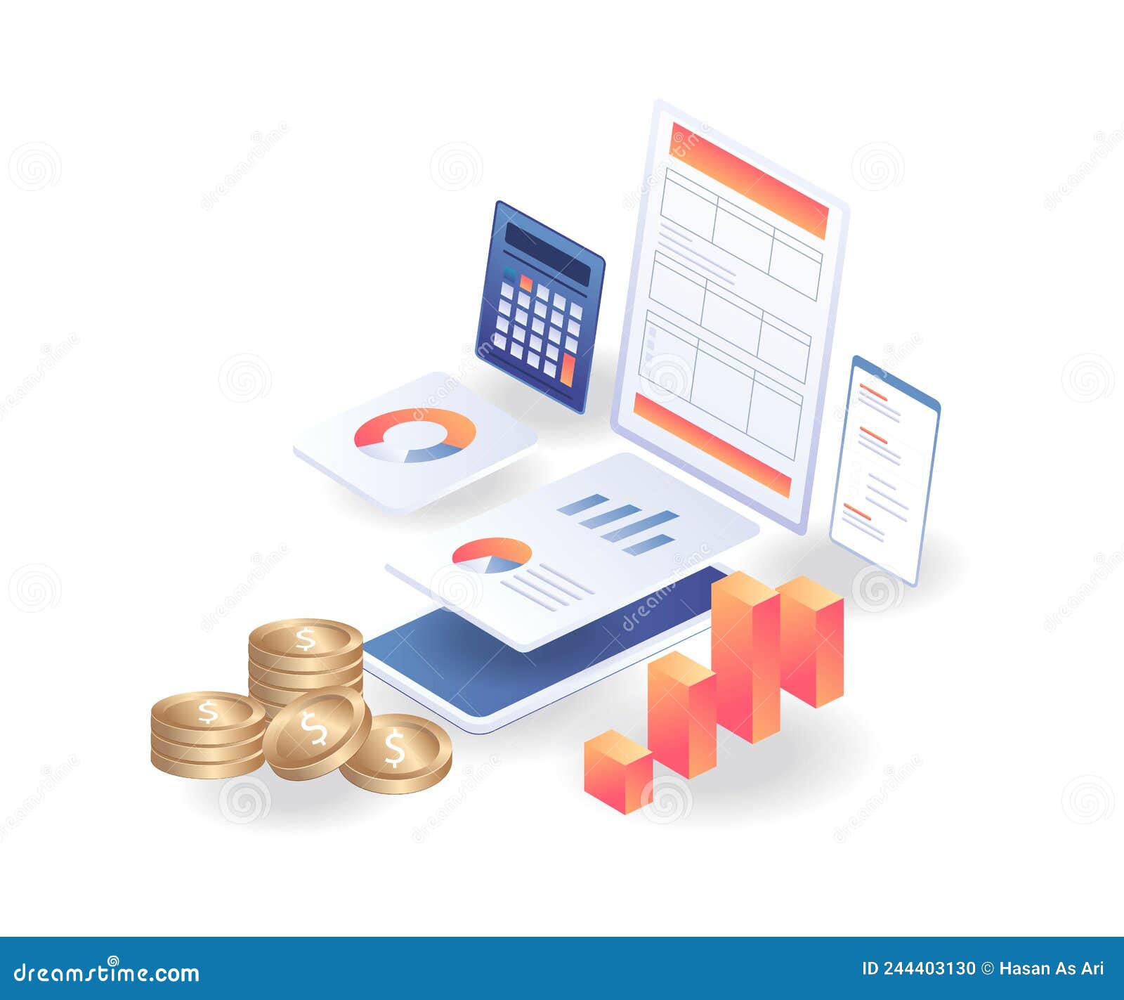 Invoice Data Analysis Report System Stock Vector - Illustration of ...