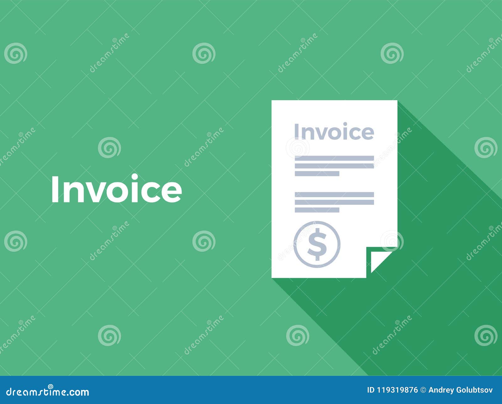 Invoice or Dollar Bill Document Vector Icon Stock Vector - Illustration ...