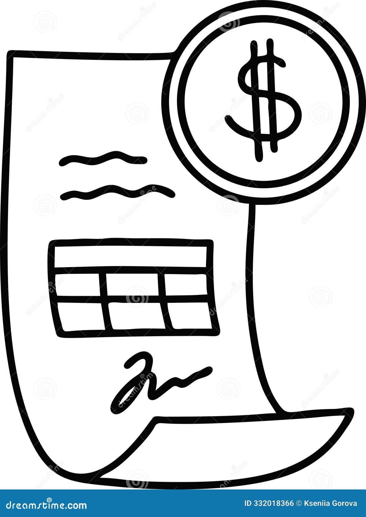 Invoice Doodle Icon Paper Document, Registration Form, Eceipt, Bill ...