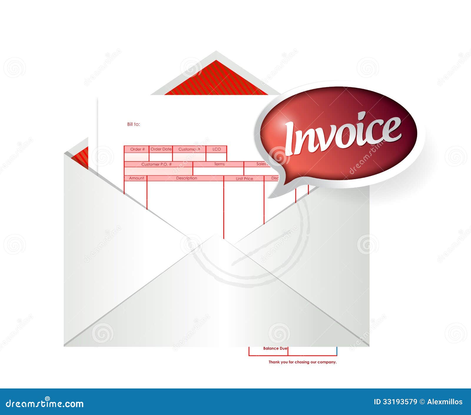 Invoice With Envelope Vector Illustration | CartoonDealer.com #17918176
