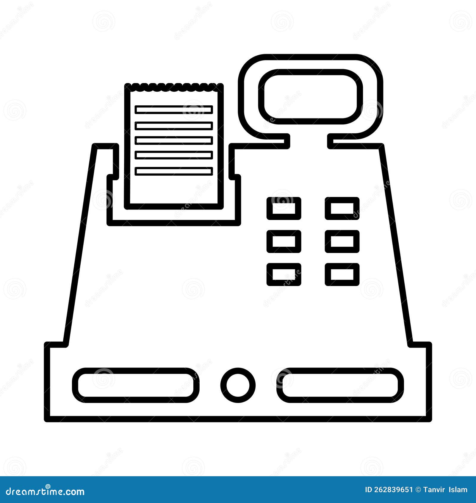 Invoice Icon with Billing Machine Icon in Line Style Stock Vector ...