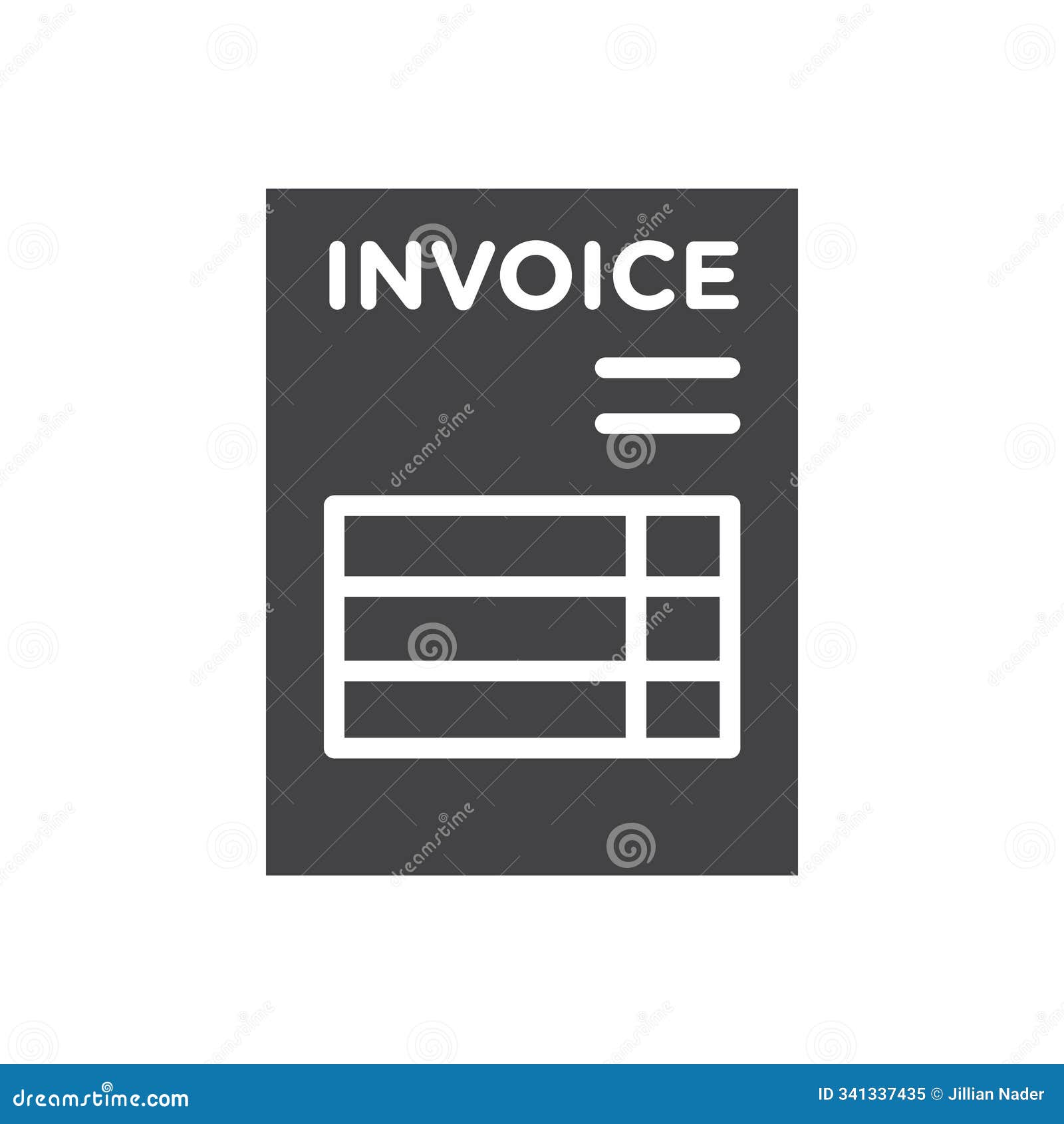 Invoice Icon Flat Simple Outline Set Stock Illustration - Illustration ...