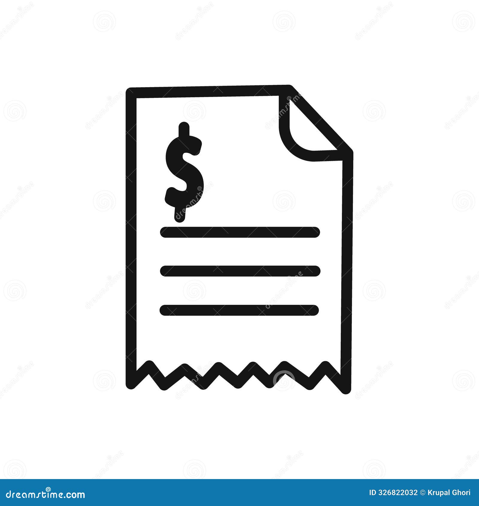 Invoice Icon Linear Vector Graphics Sign Stock Illustration ...