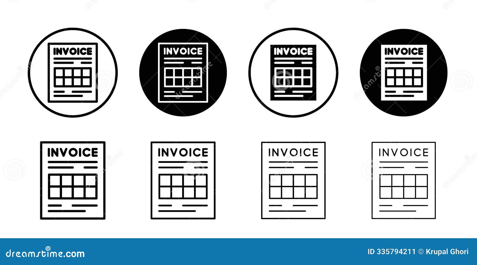 Invoice Icon Logo Set Vector Stock Vector - Illustration of purchase ...