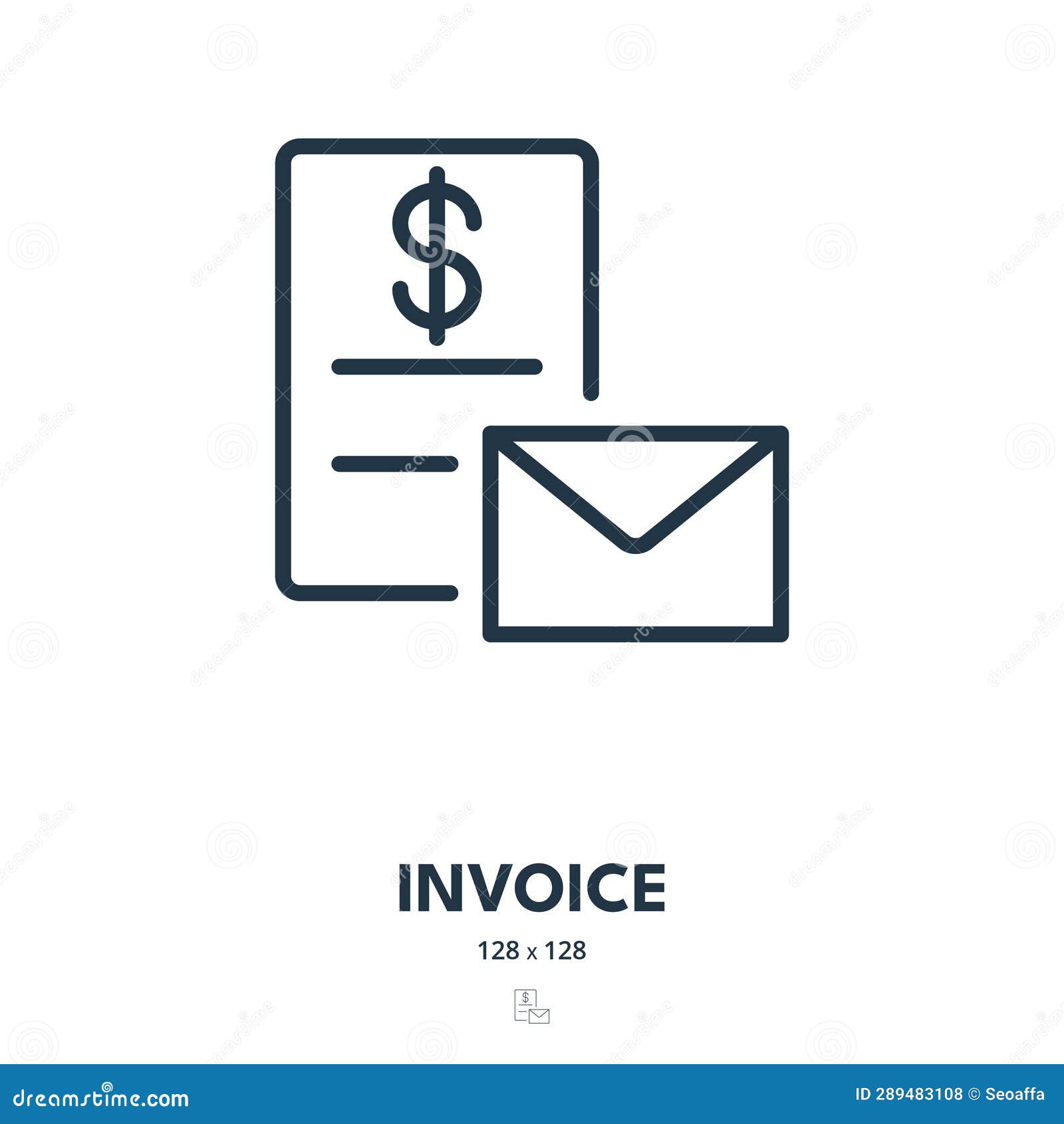 Invoice Icon. Receipt, Bill, Paid. Editable Stroke. Vector Icon Stock ...