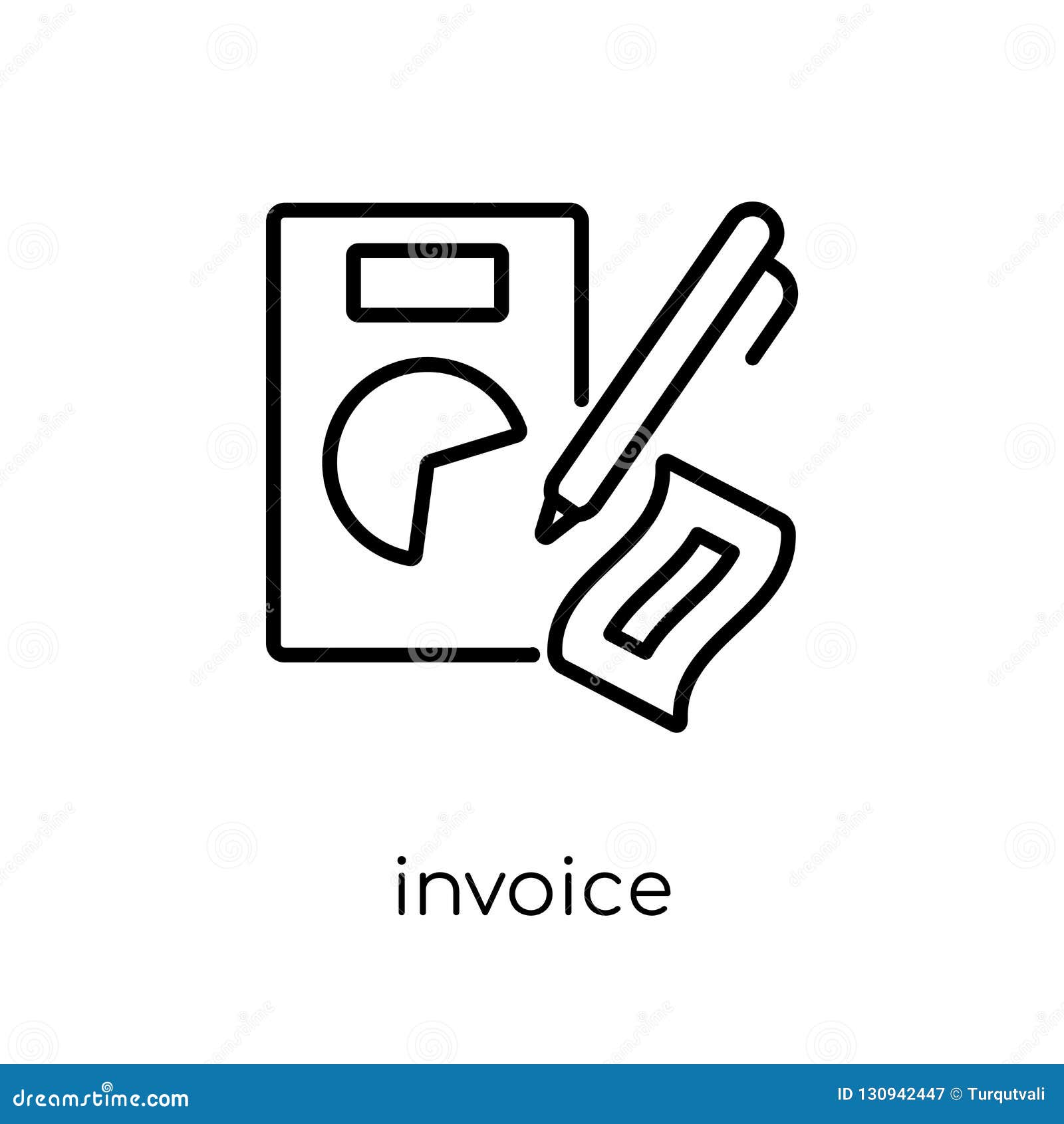 Invoice Icon. Trendy Modern Flat Linear Vector Invoice Icon on W Stock ...
