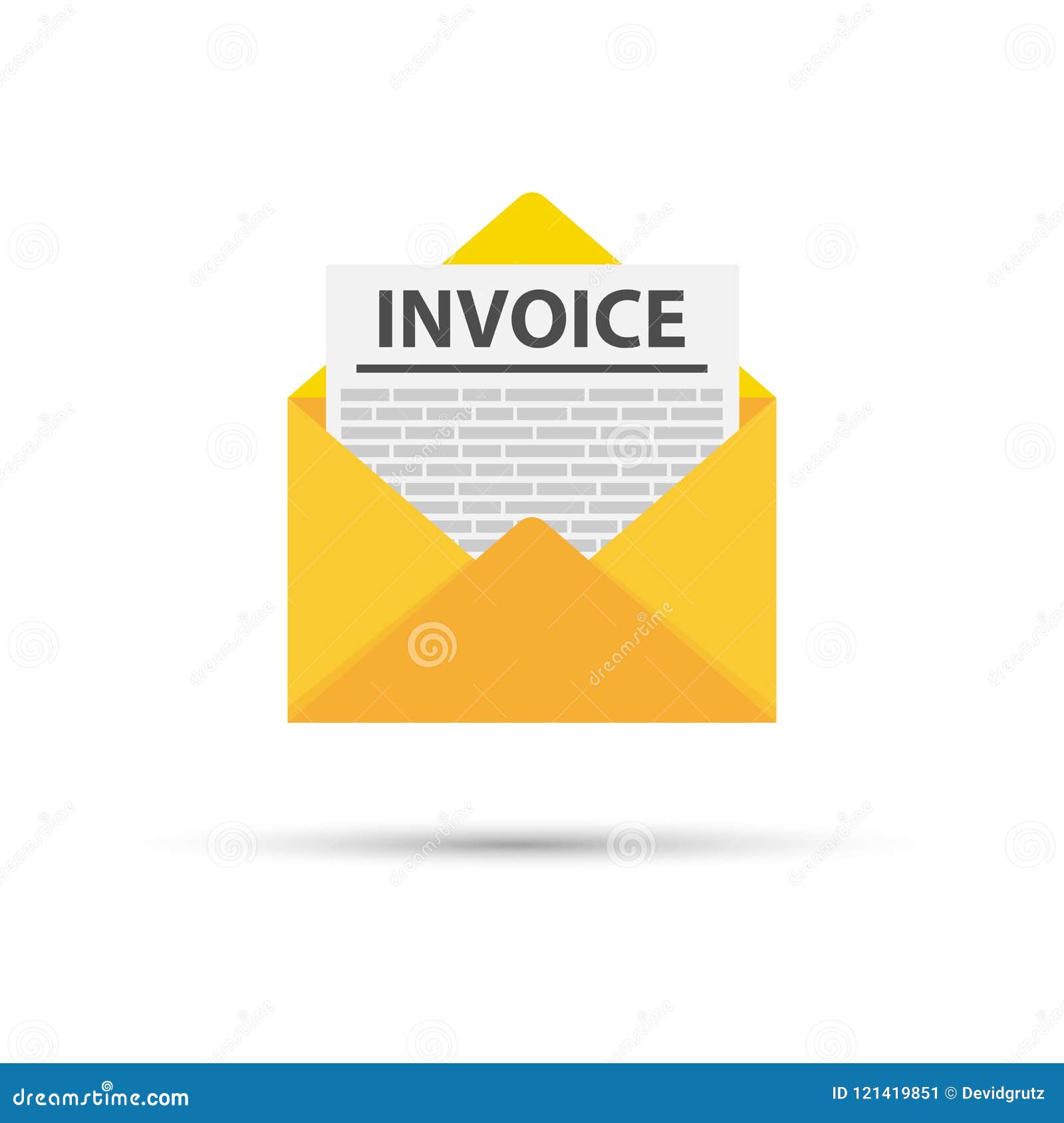 Invoice Icon Vector, Email Message Received with Bill Document, Flat ... Invoice Icon Vector, Email Message Received with Bill Document, Flat ...