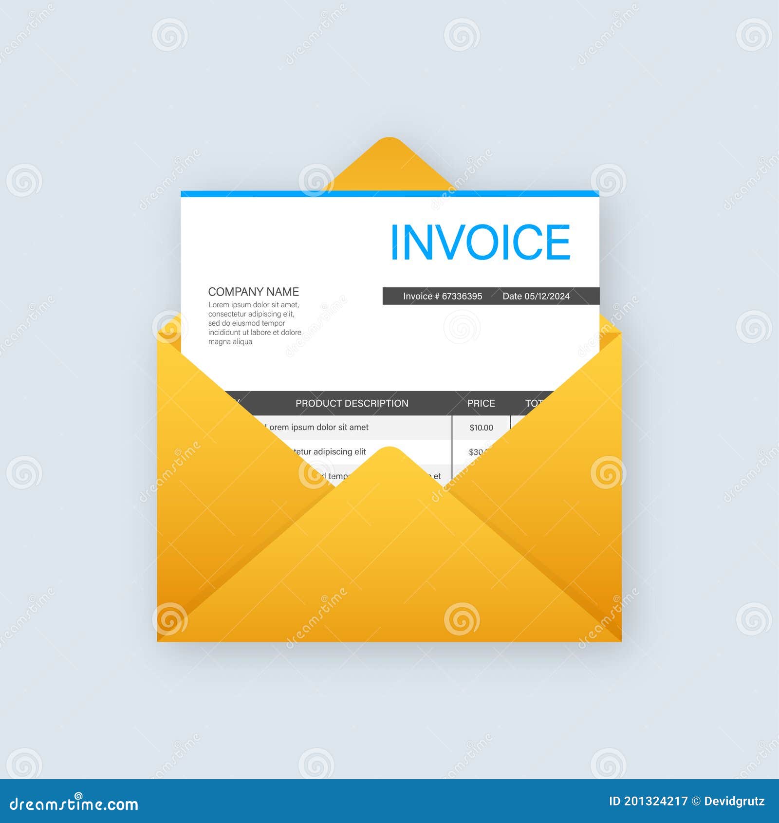 Invoice Blank In A Notebook Screen Vector Illustration | CartoonDealer ...