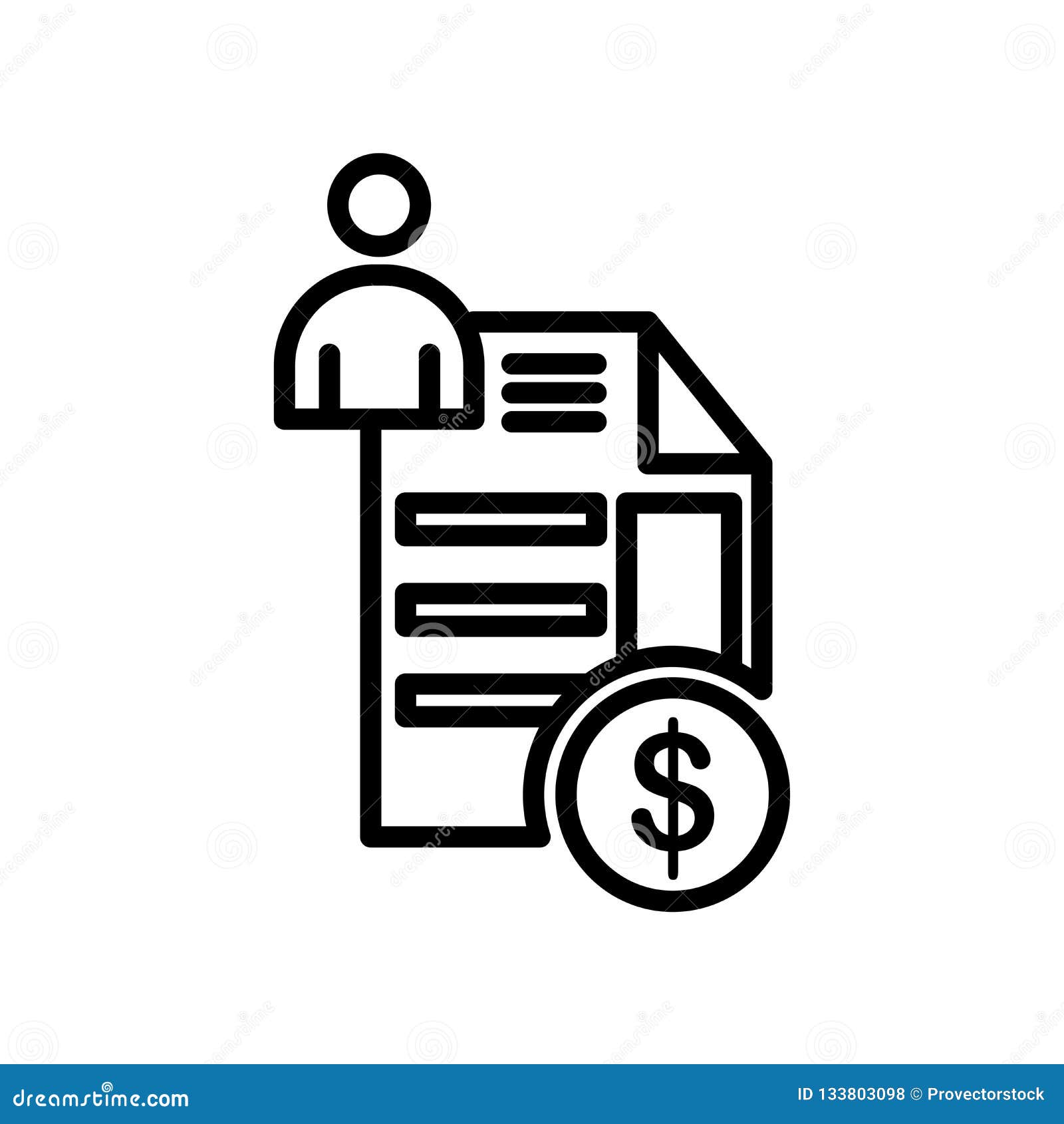 Invoice Icon Vector Sign and Symbol Isolated on White Background Stock ...