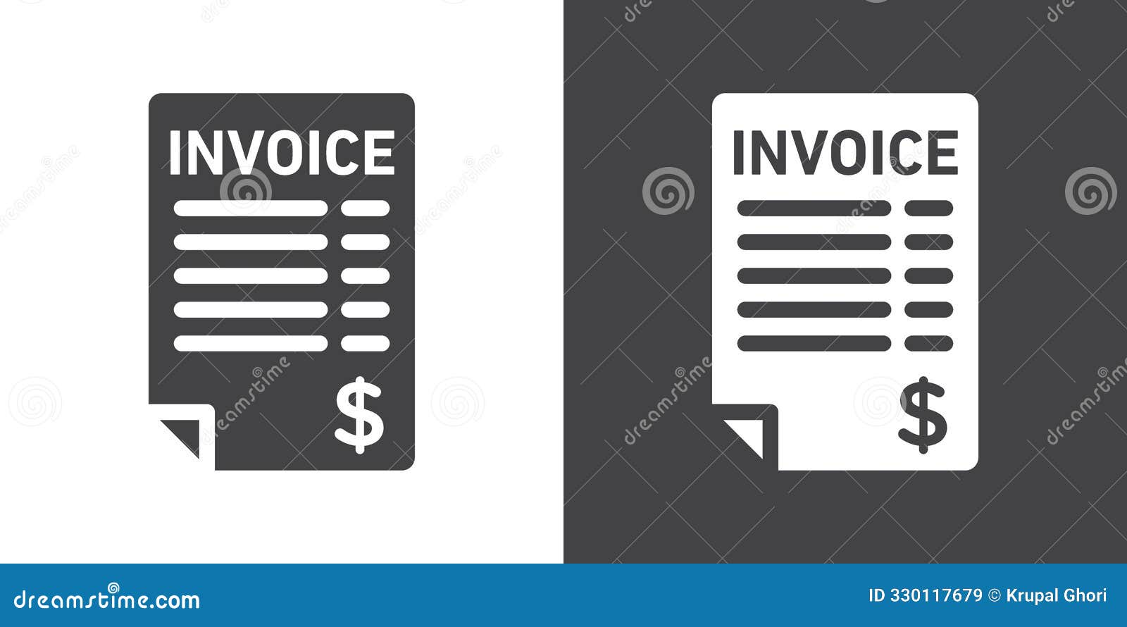 Invoice Icon Thin Line Illustration Set Stock Illustration ...